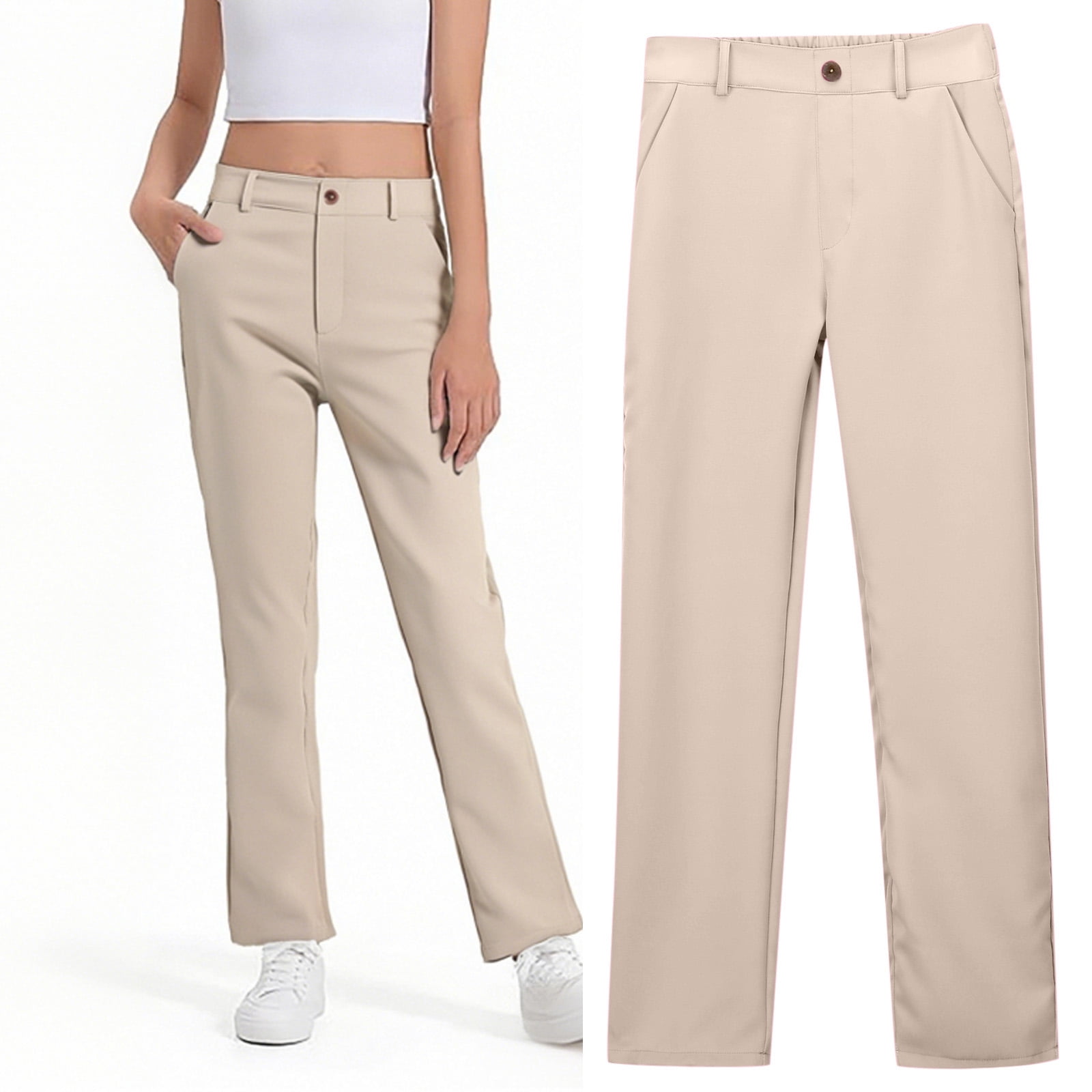 Teen Girls Uniform Pants Skinny Pants Kids Dress Pants With Pockets ...