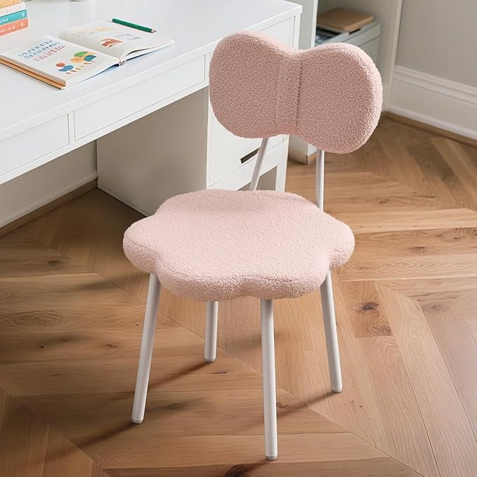 Teen Girls Vanity Chair,Kids Desk Chairs, Teddy Fleece Kids Reading ...