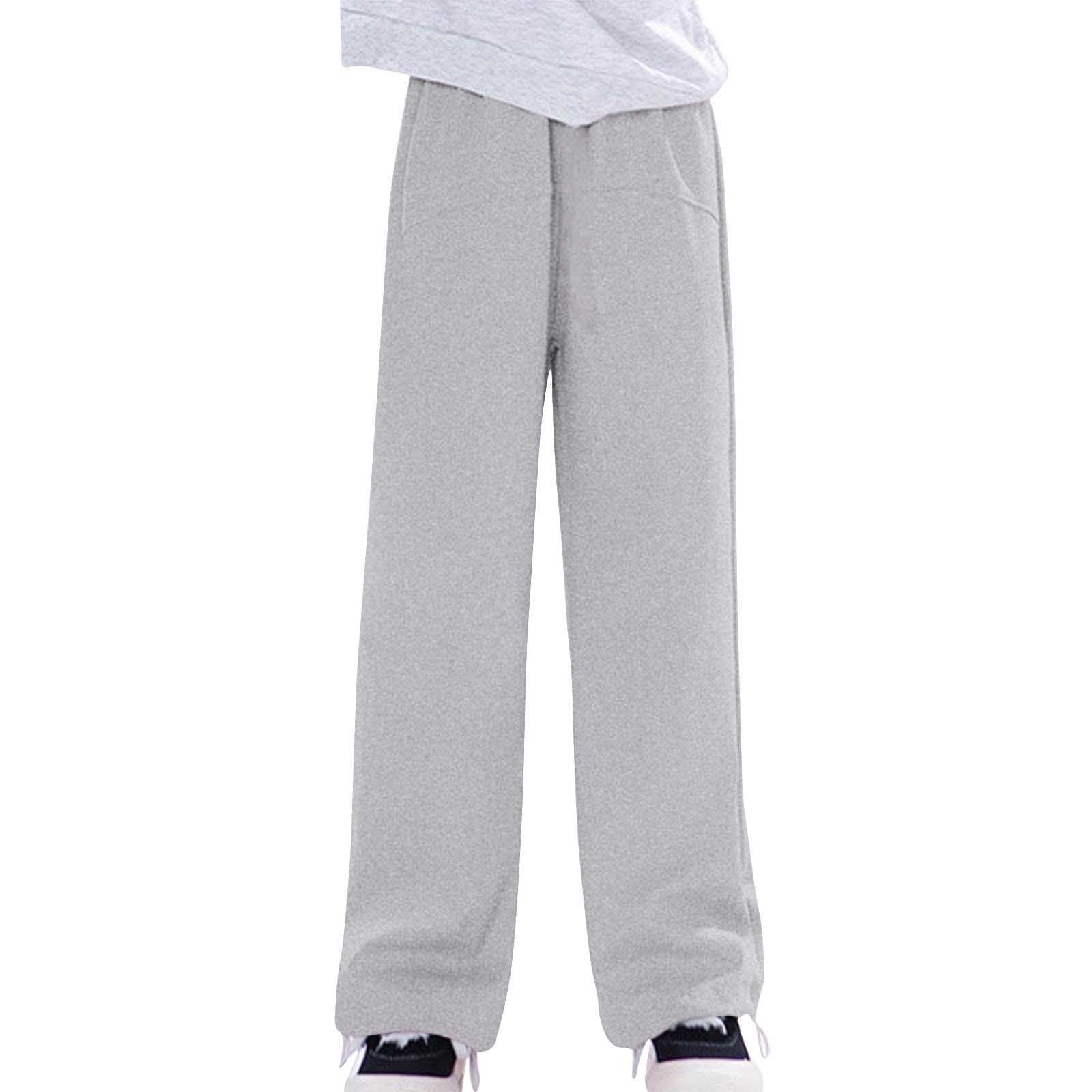 Teen Girls Wide Leg Pants High Waisted Baggy Sweatpants Kids Lounge ...