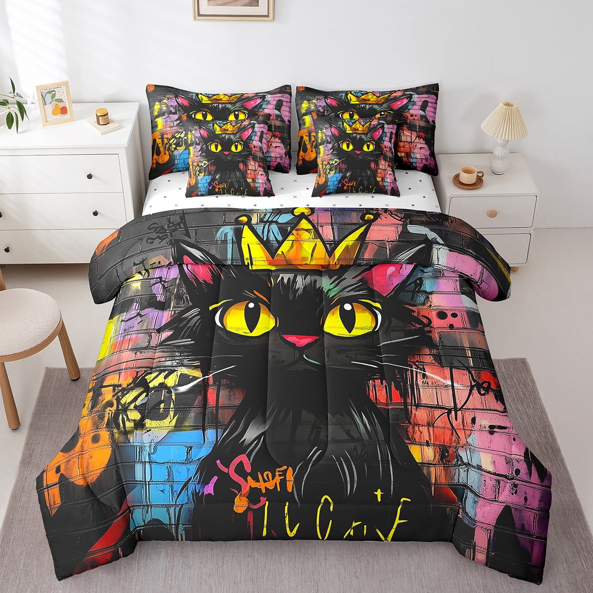 Teen Graffiti Wall Bed In A Bag With Sheets American Street Culture ...