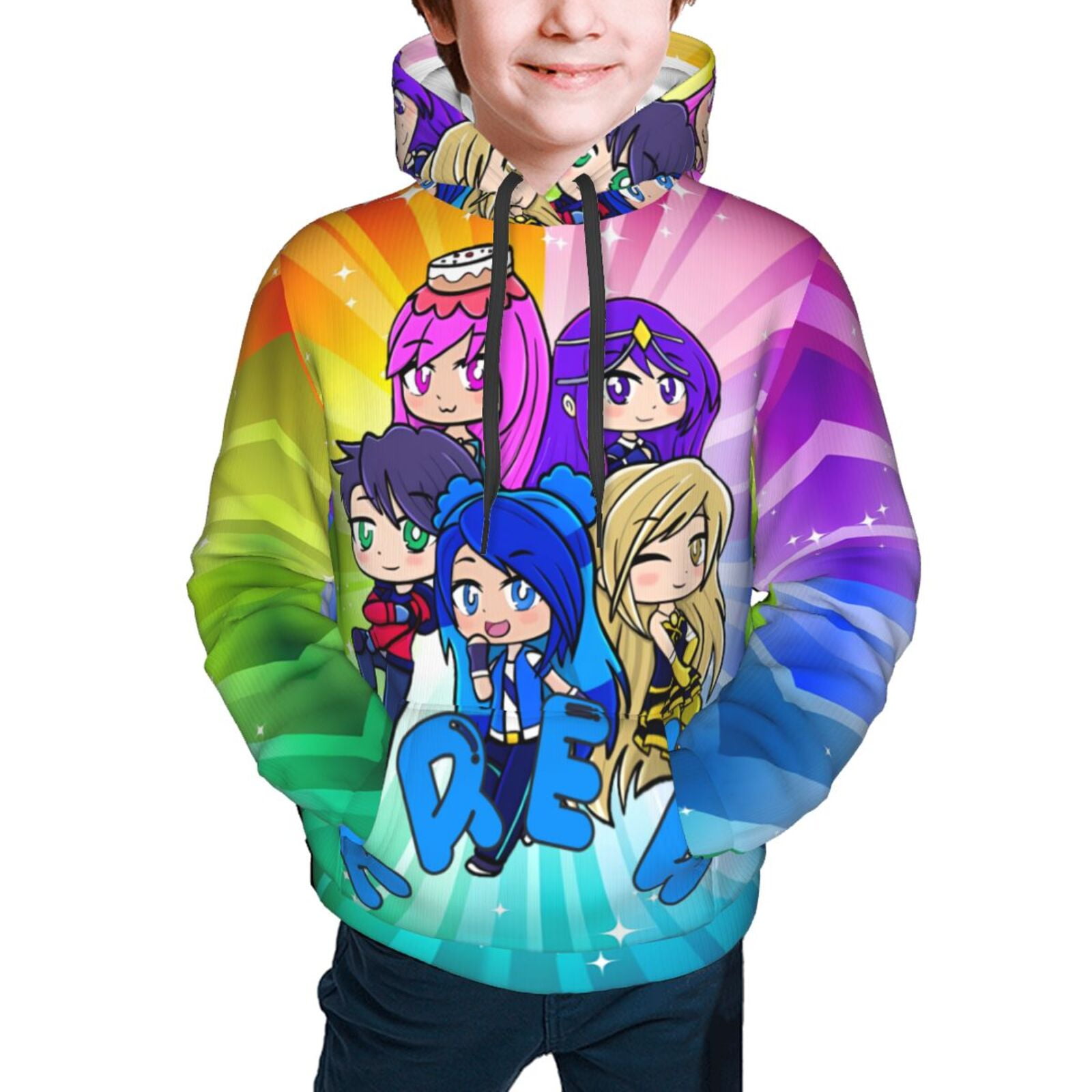 Teen Hooded Sweatshirt Long Sleeve Pullover Tops, Itsfunneh Krew 3d ...