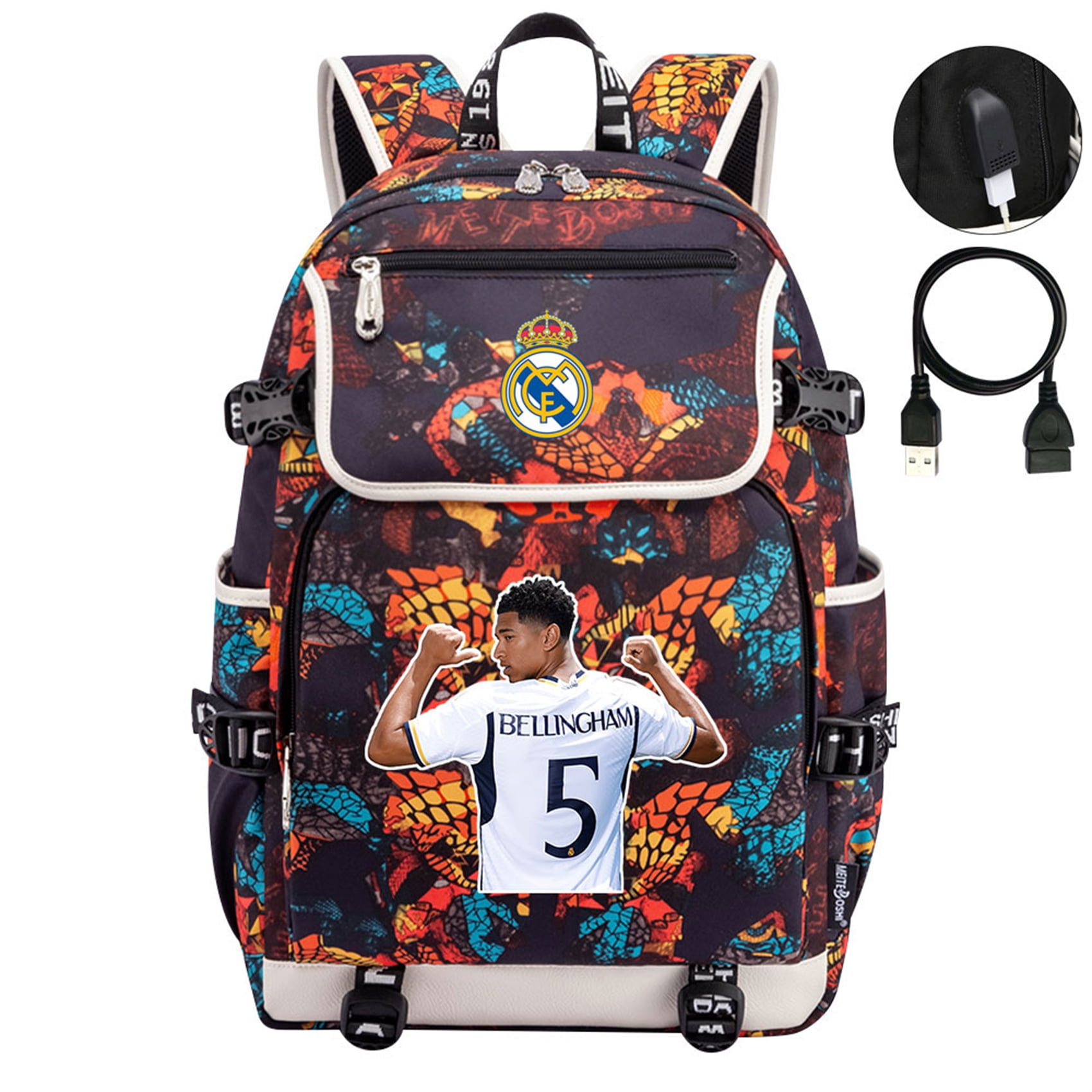 Teen Jude Bellingham Backpack Graphic Knapsack Large Travel Knapsack ...
