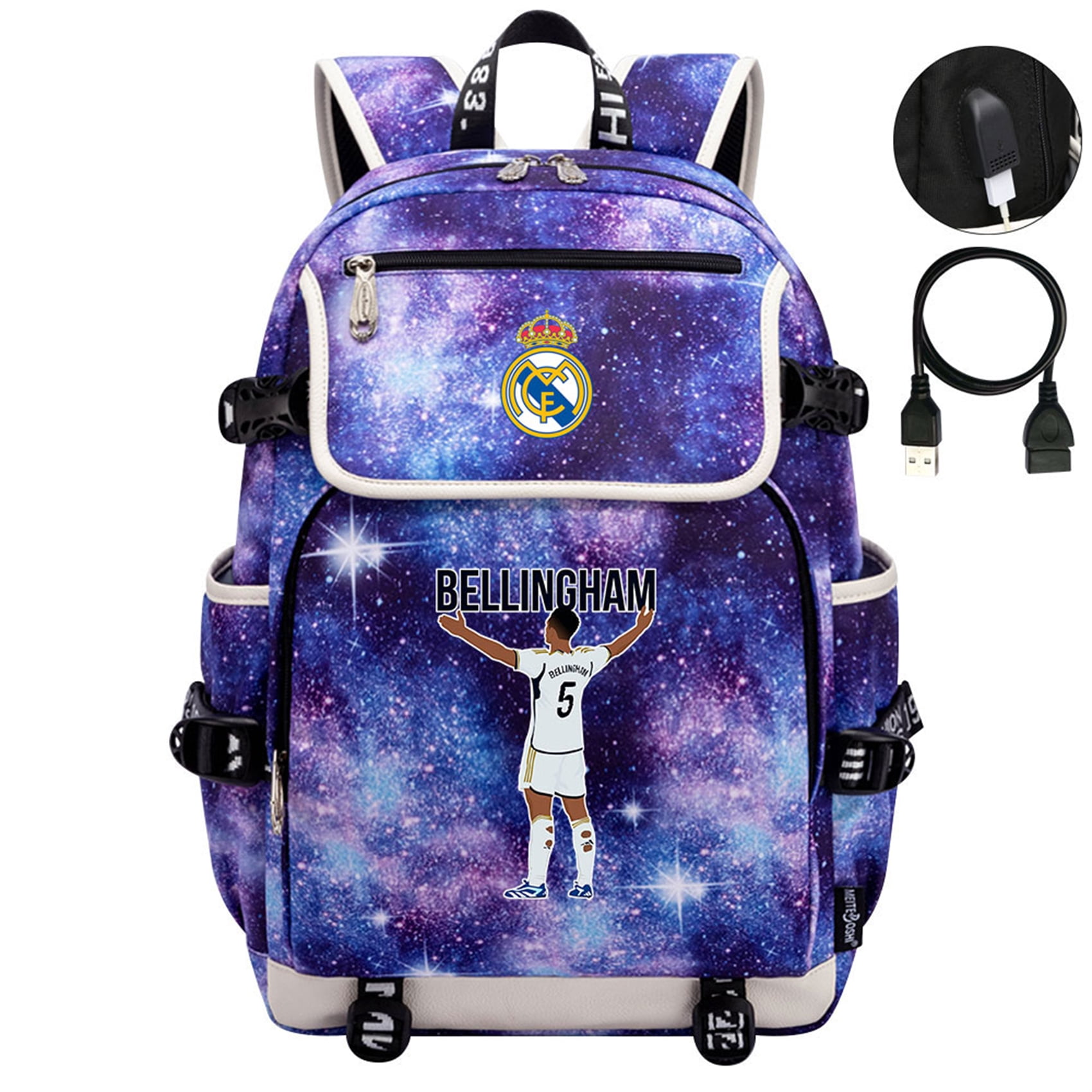 Teen Jude Bellingham Backpack with USB Charging Port-Student Back to ...
