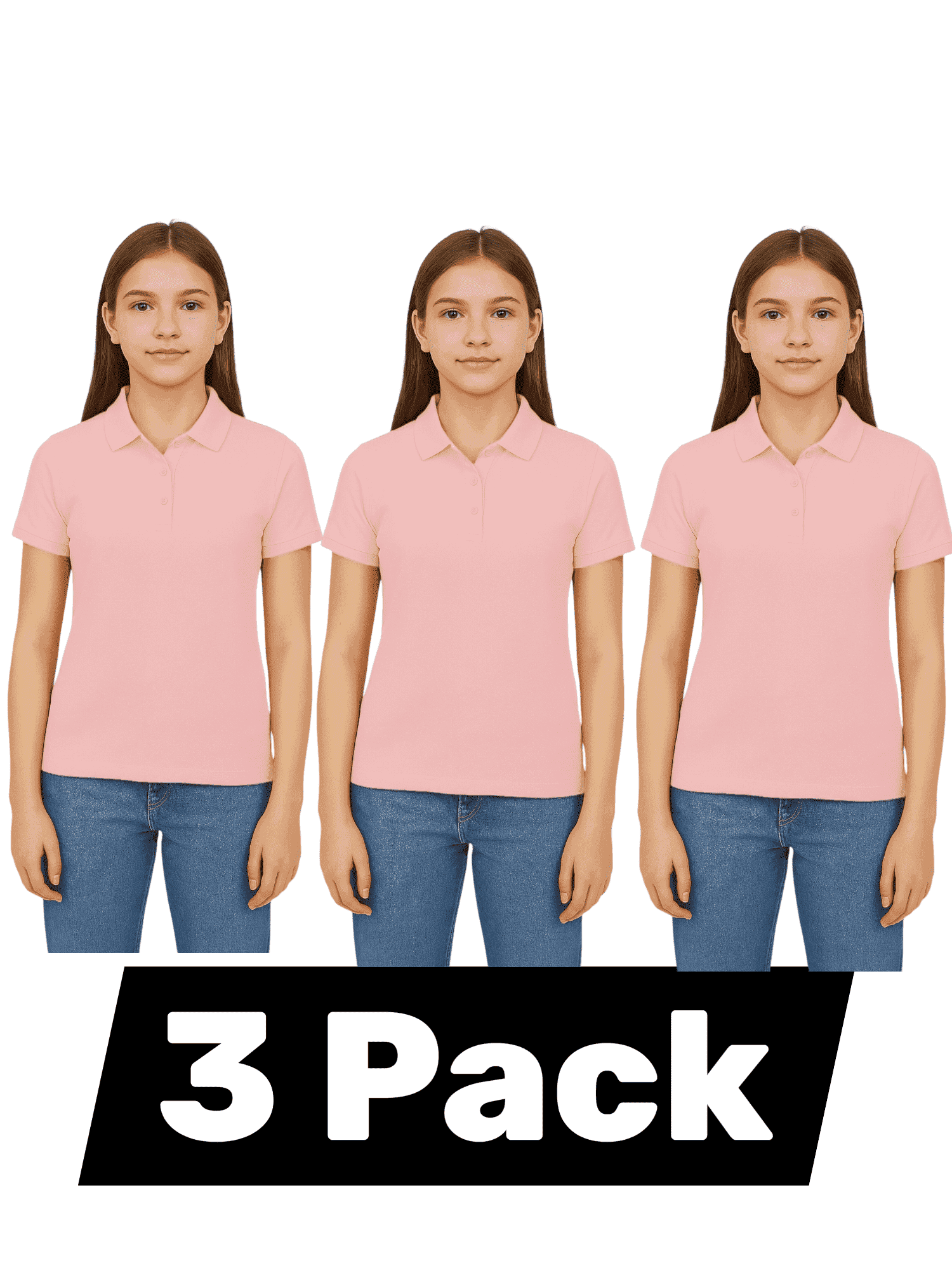 Teen Kids 3 Pack Solid Polos, work polos, Back to school Polos, 15 ...