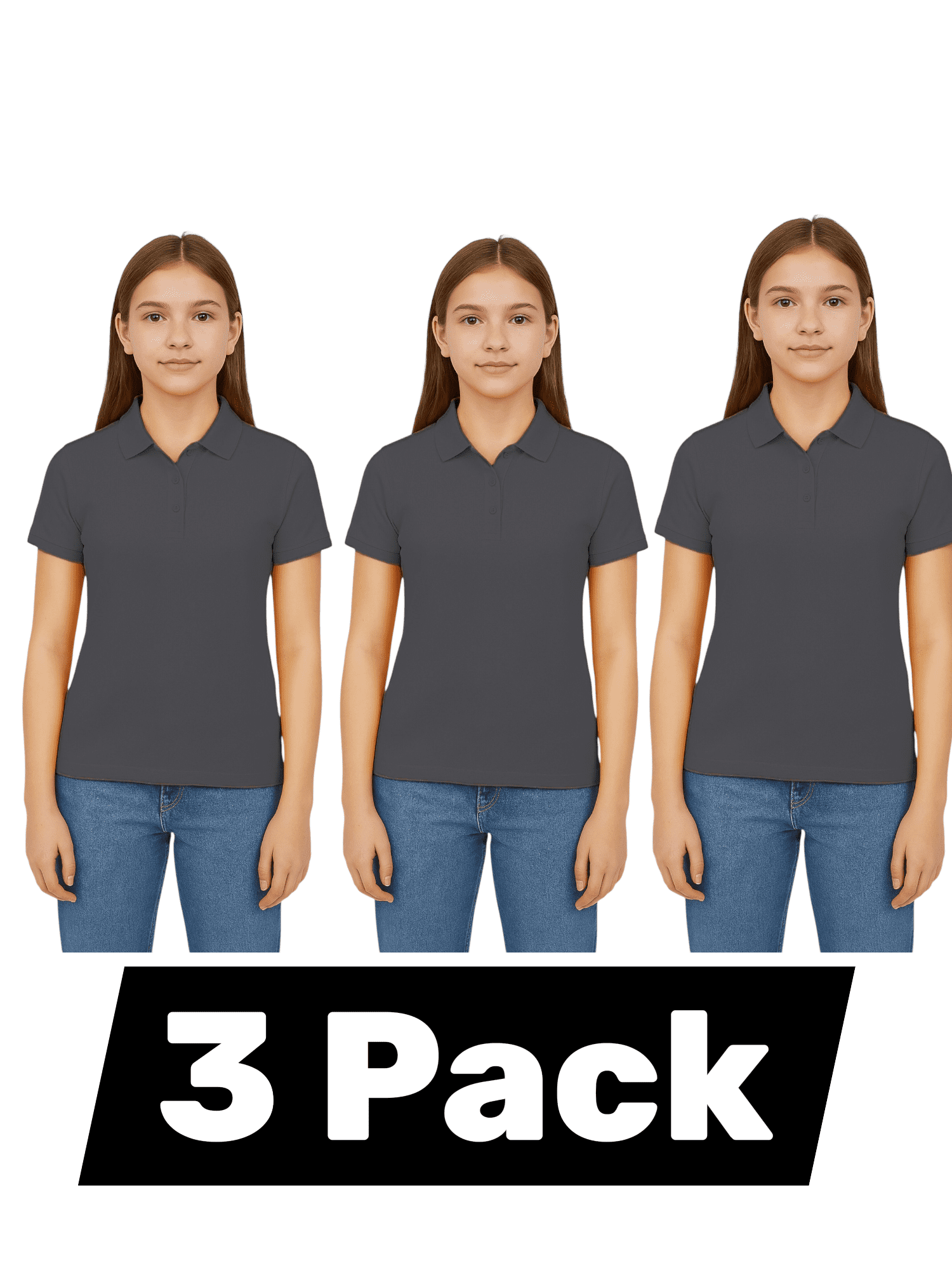 Teen Kids 3 Pack Solid Polos, work polos, Back to school Polos, 15 ...