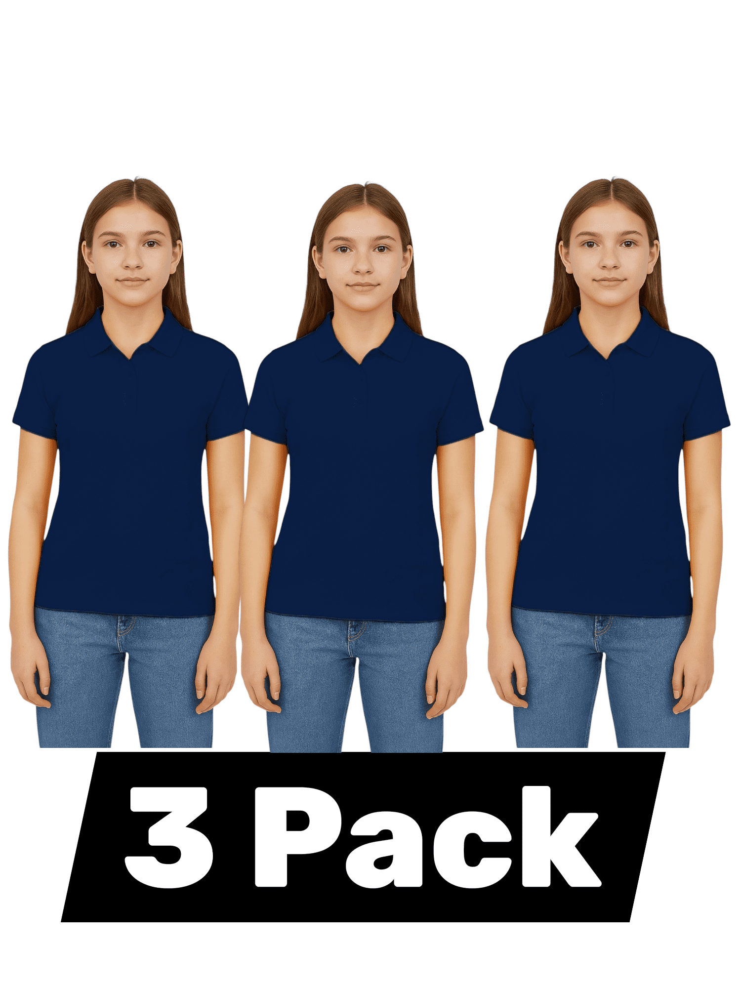 Teen Kids 3 Pack Solid Polos, work polos, Back to school Polos, 15 ...