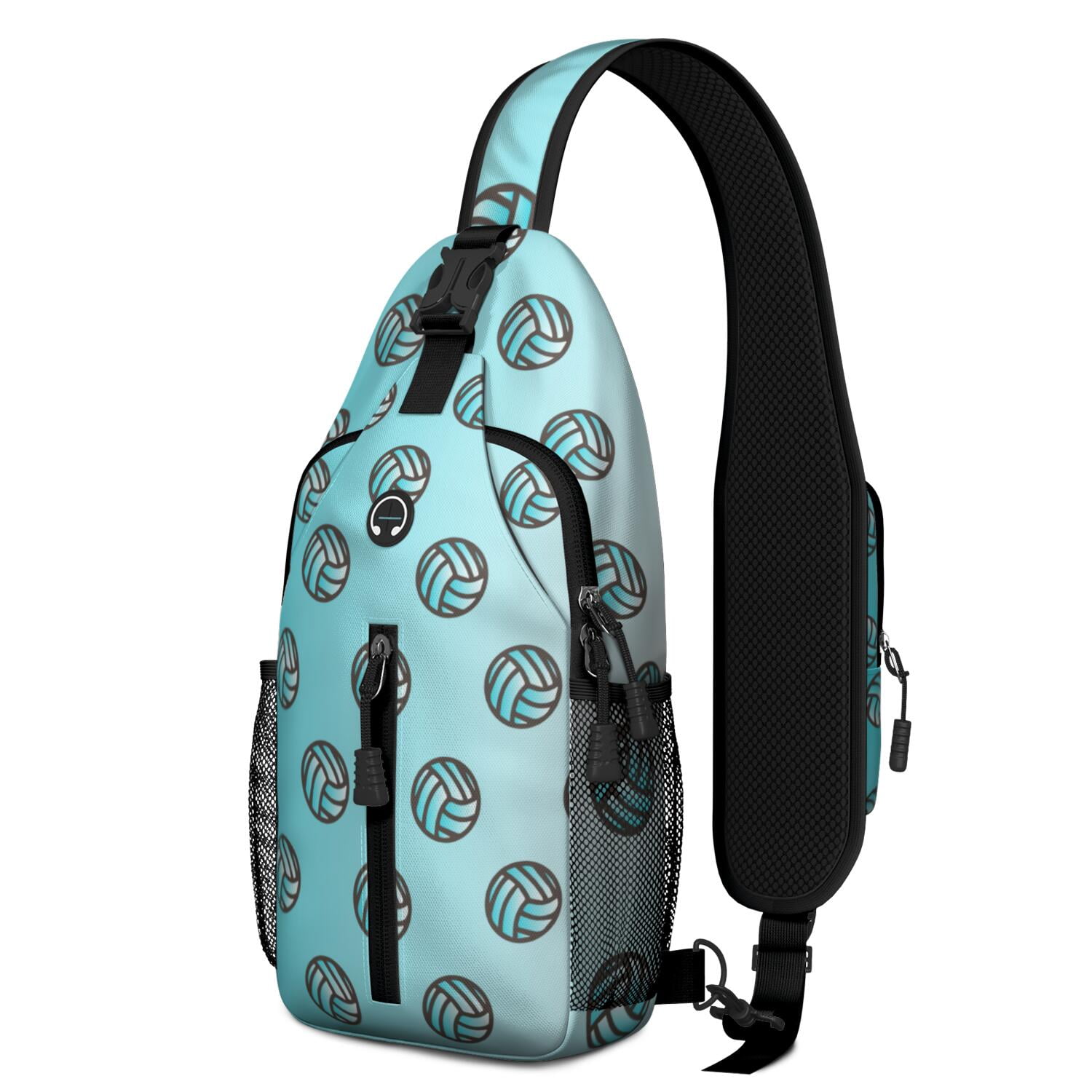 Teen Men Sports Sling Backpack, Baseball Football Soccer Ball Print ...