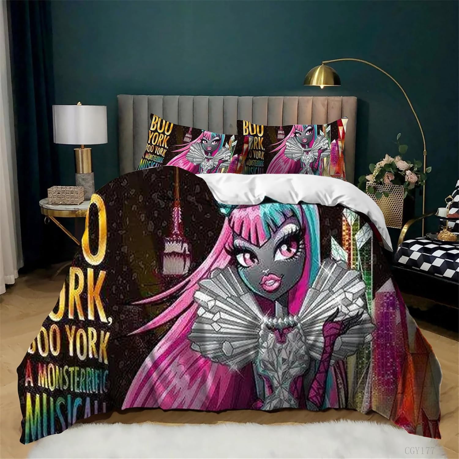 Teen Monster High Duvet Cover Set 3 Pieces Cartoon Bedding Set Full ...