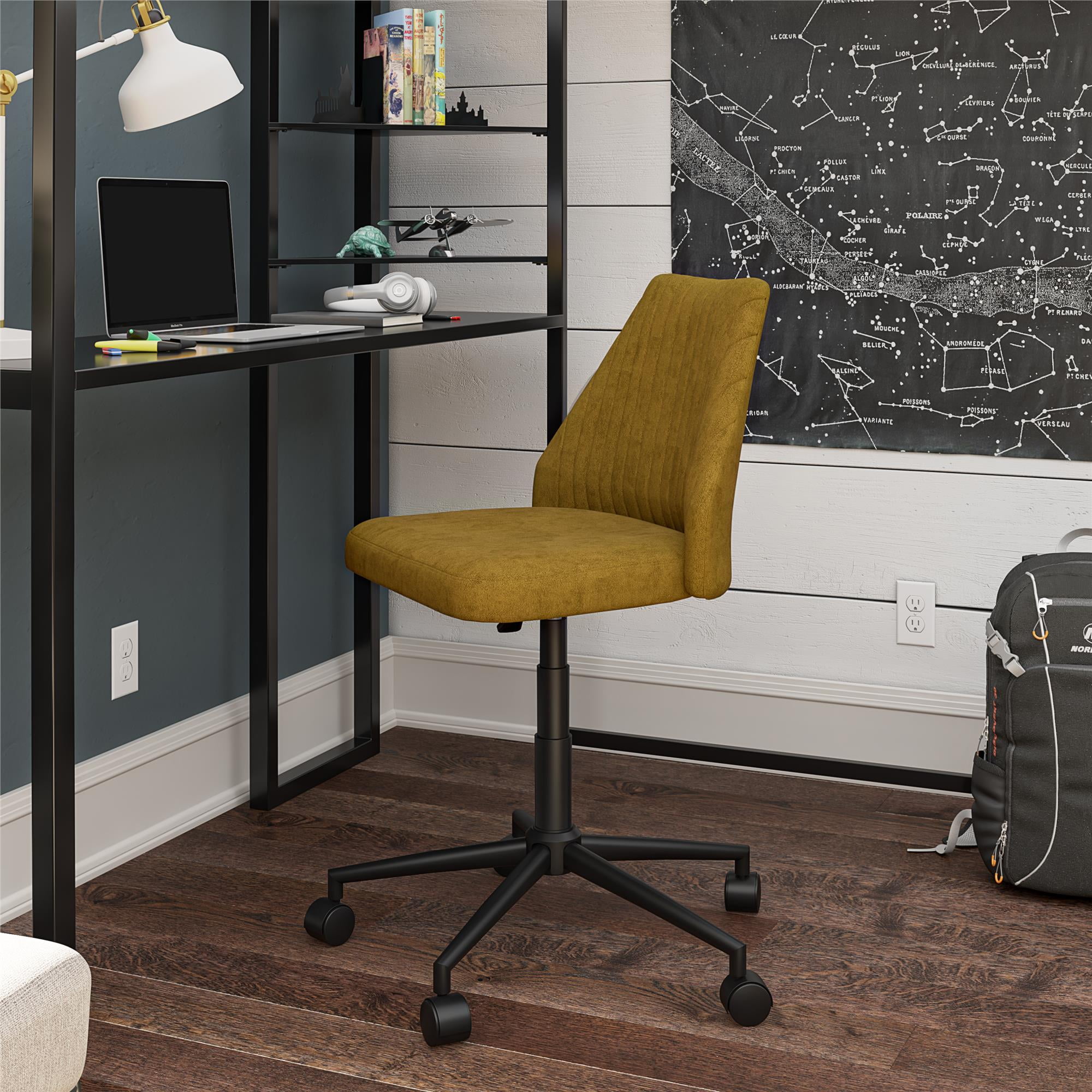 Teen Novogratz Morgan Office Chair with Casters, Mustard Linen ...
