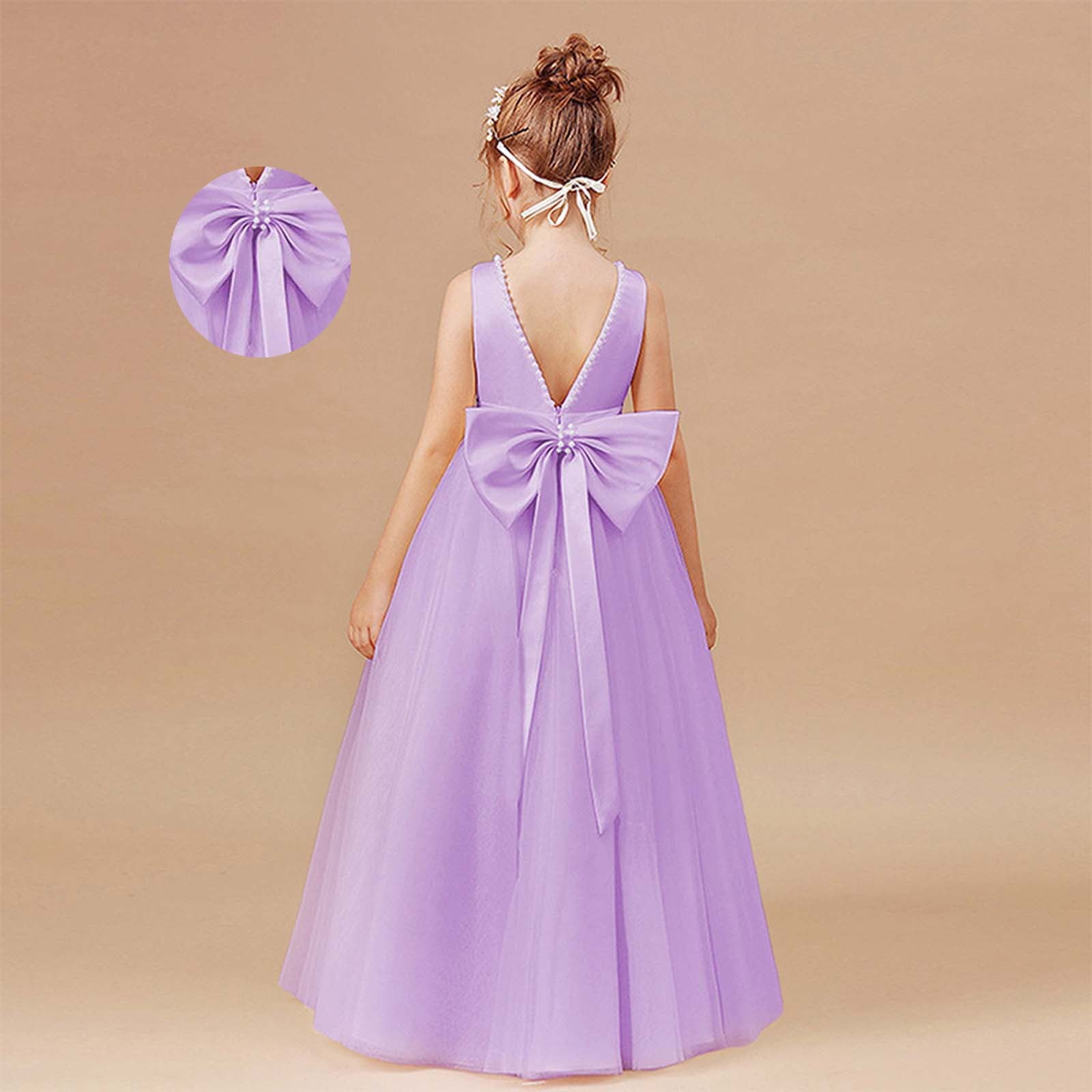 Teen Purple Girls Dress Ruffle Tulle Dresses for Girls Junior Dresses ...