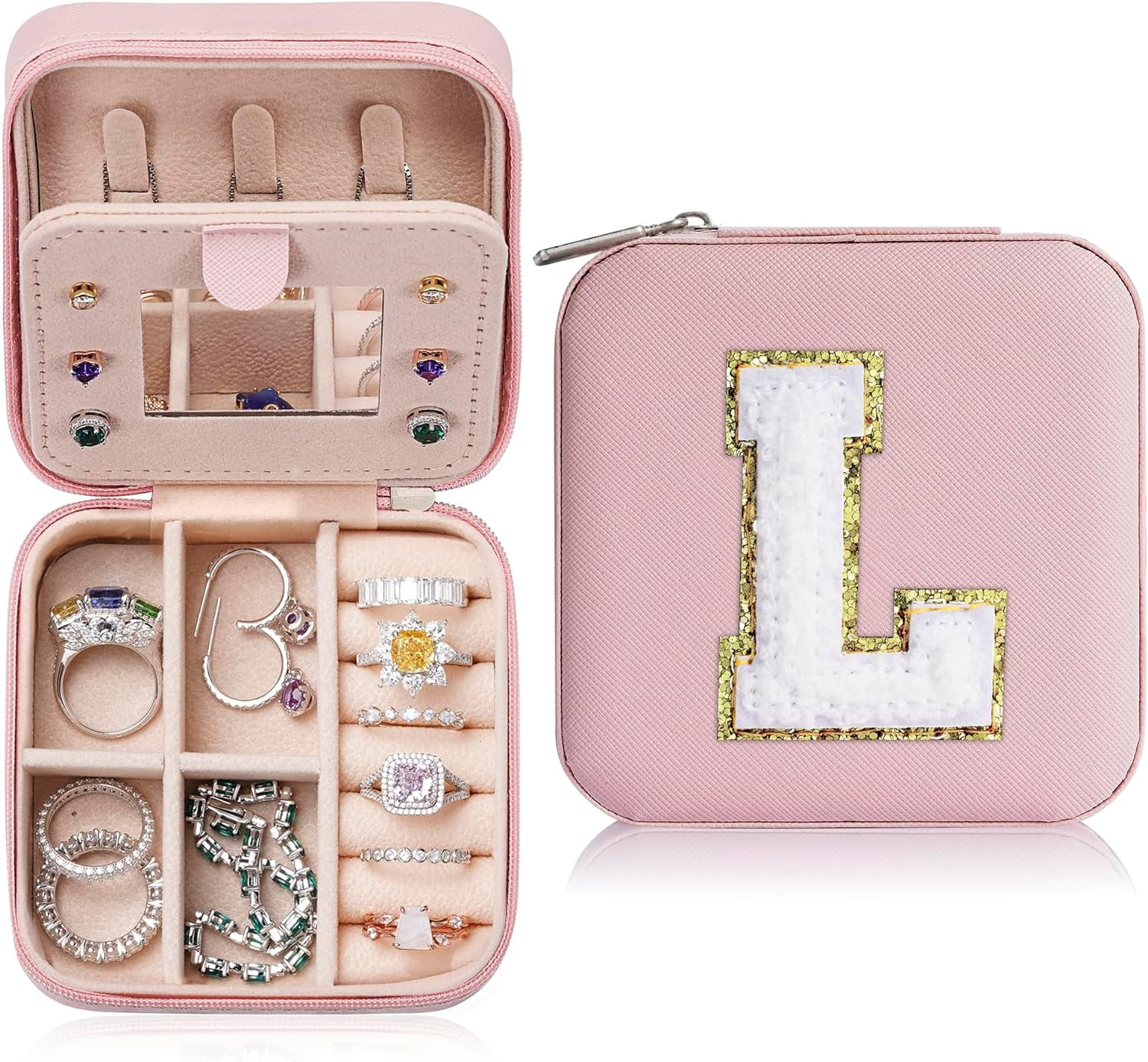 Teen Room Decor For Girls - Pink Initial Jewelry Holder Organizer ...