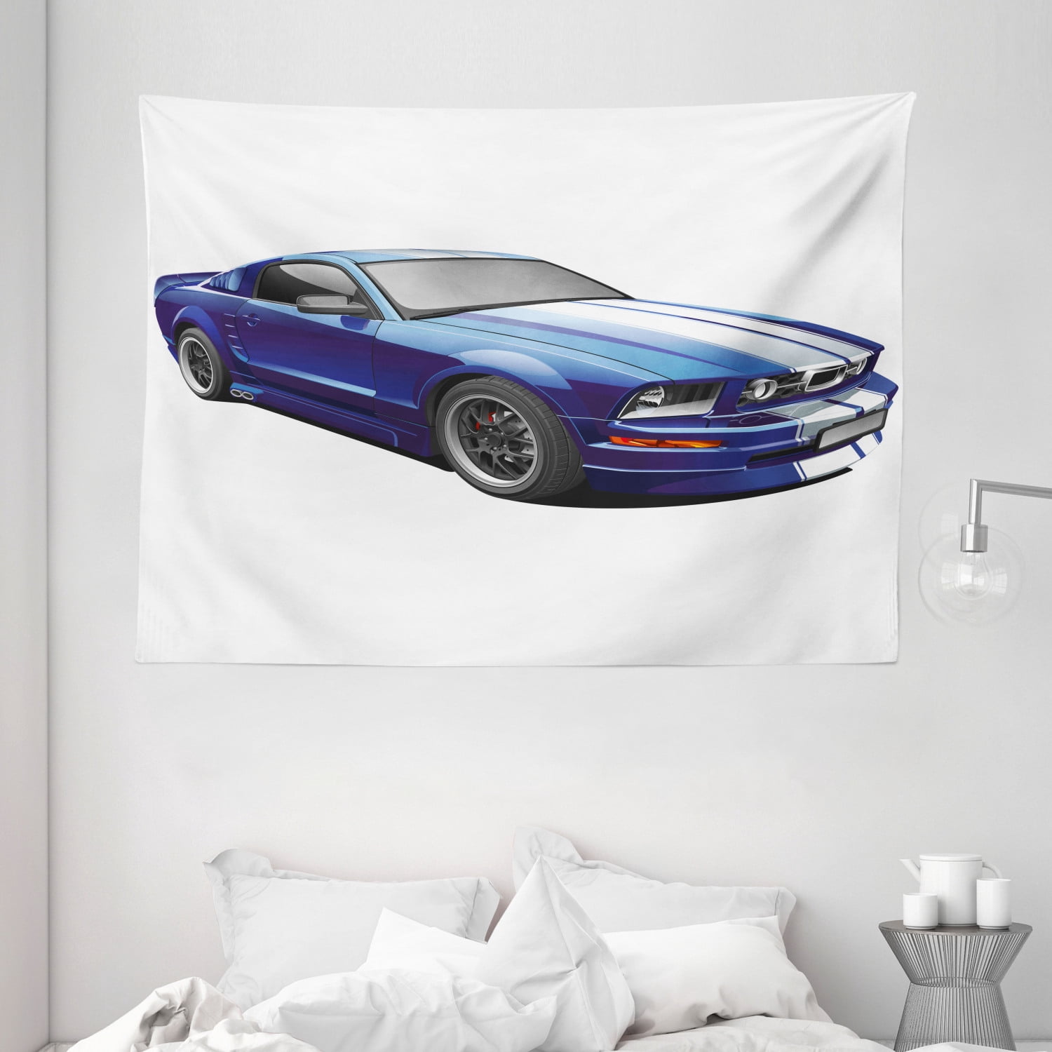 Teen Room Decor Tapestry, American Auto Racing Car Sports Competition ...