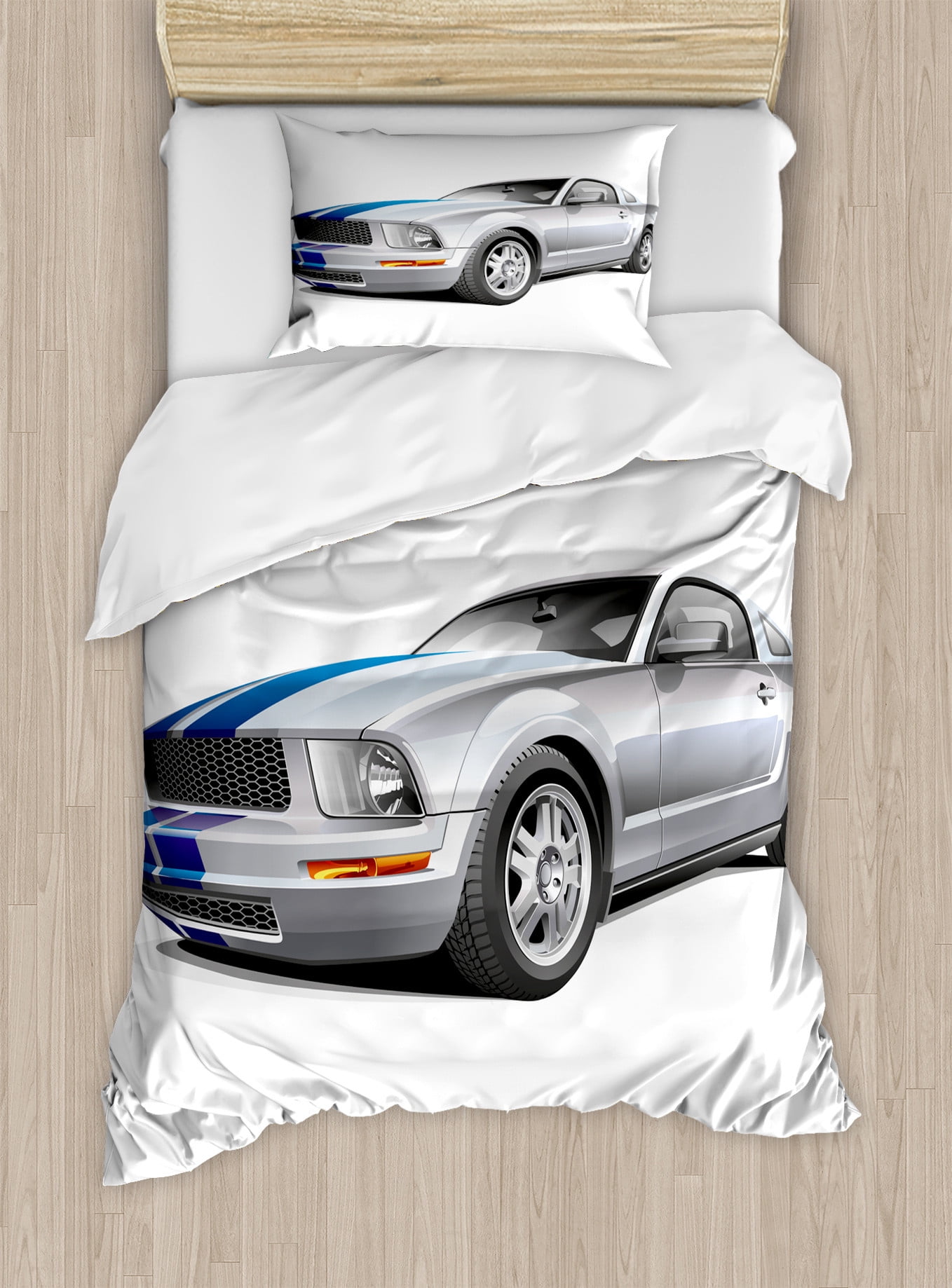 Teen Room Duvet Cover Set, Modern Cool Car Automobile Speed Fast ...