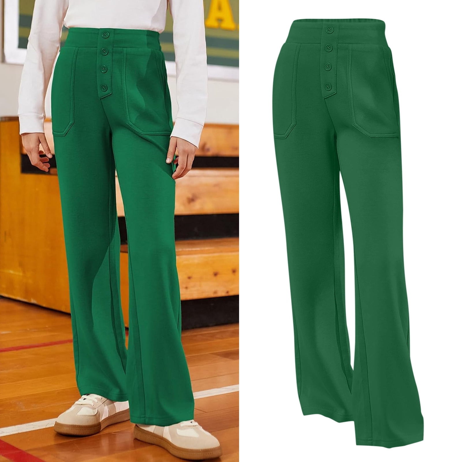 Teen School Uniform For Girls Skinny Fit Stretch Pants With Pockets ...