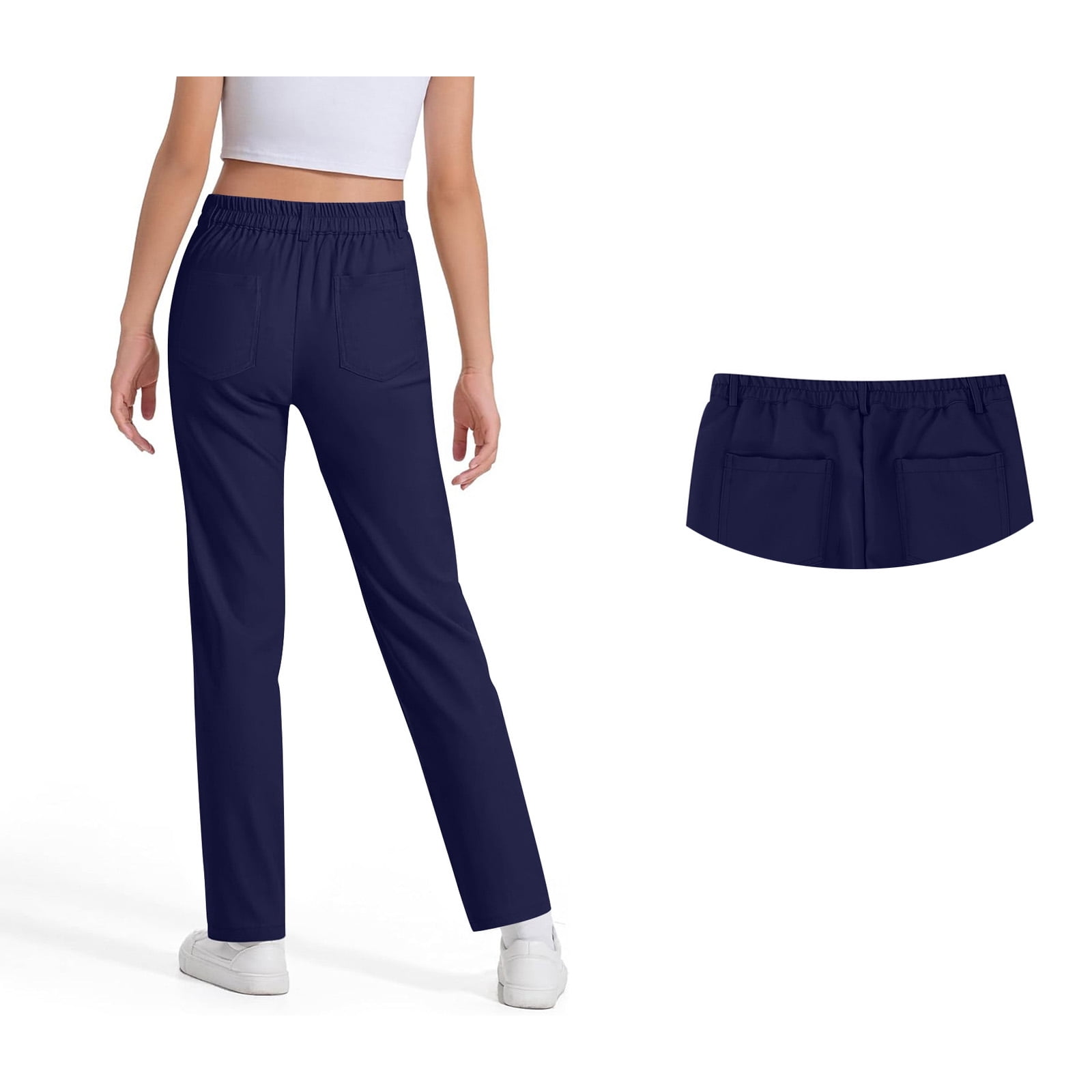 Teen School Uniform for Girls Skinny Pants Stretch Pants With Pockets ...