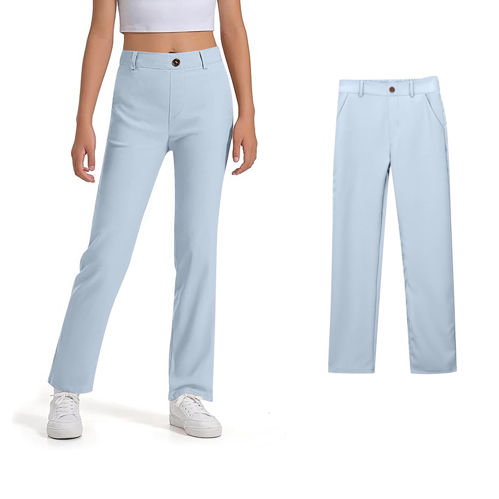 School Uniform Pants for Girls Pants Stretch Pants With Pockets Flare ...