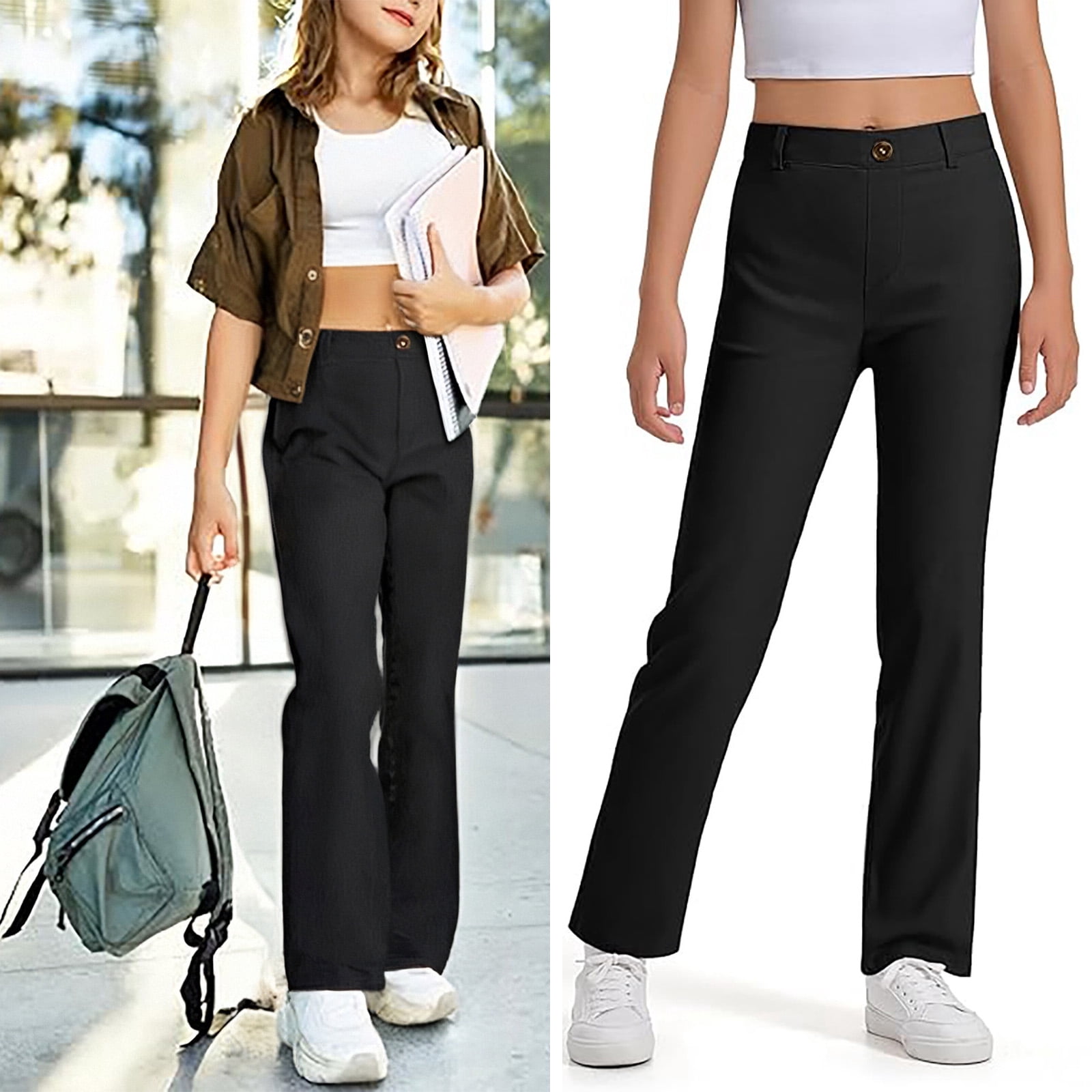 Teen School Uniform Pants For Girls Skinny Pants Stretch Pants With ...