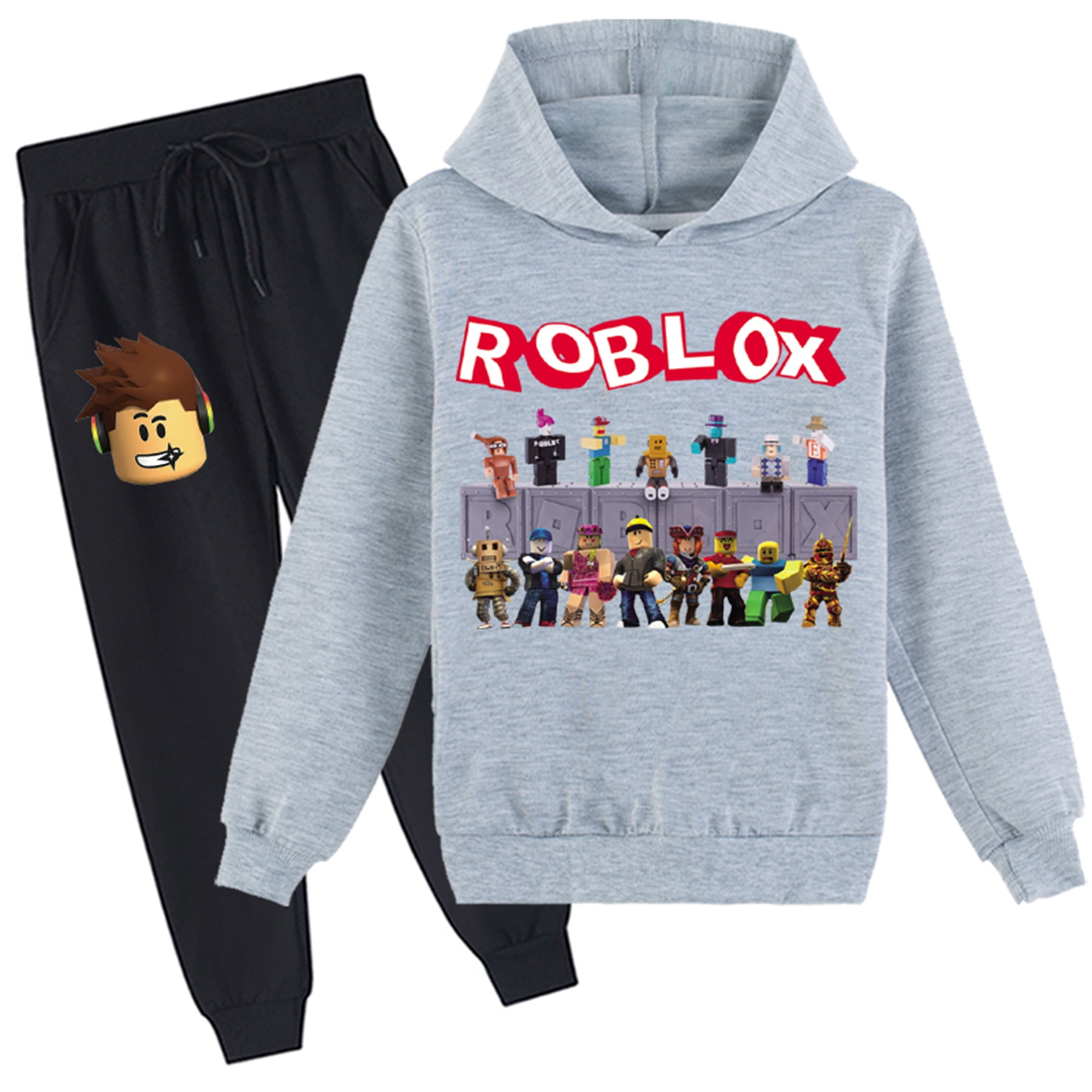 Teen Sweatsuit Roblox Long Sleeve Hoodies and Sweatpants Set-Pullover ...