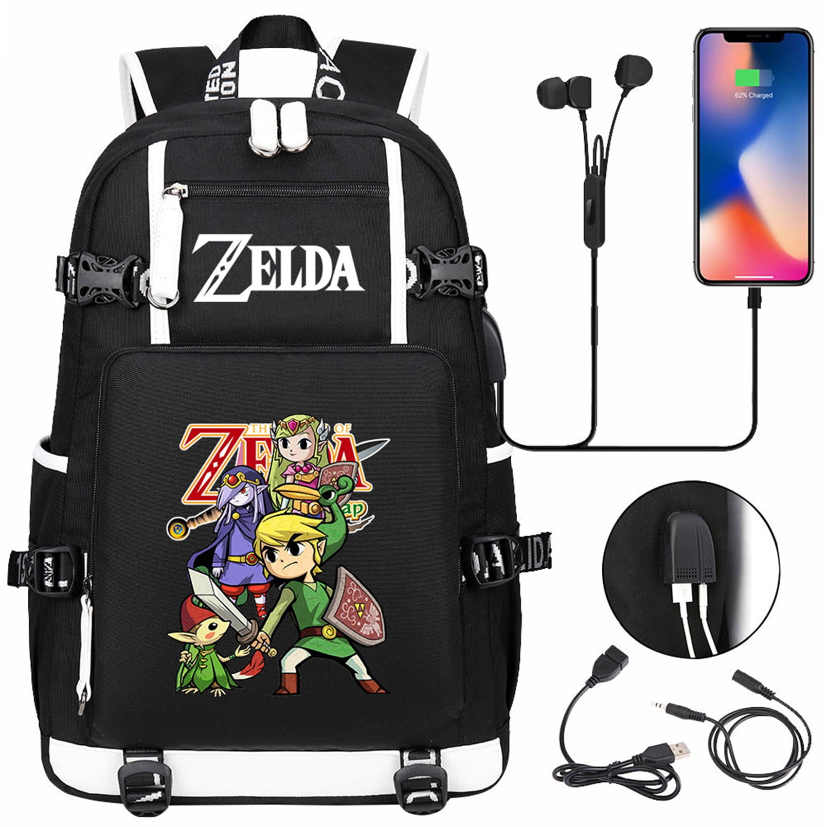 Teen The Legend of Zelda Graphic Bookbag-Game Casual Backpack Lighteight Travel Laptop Knapsack ...