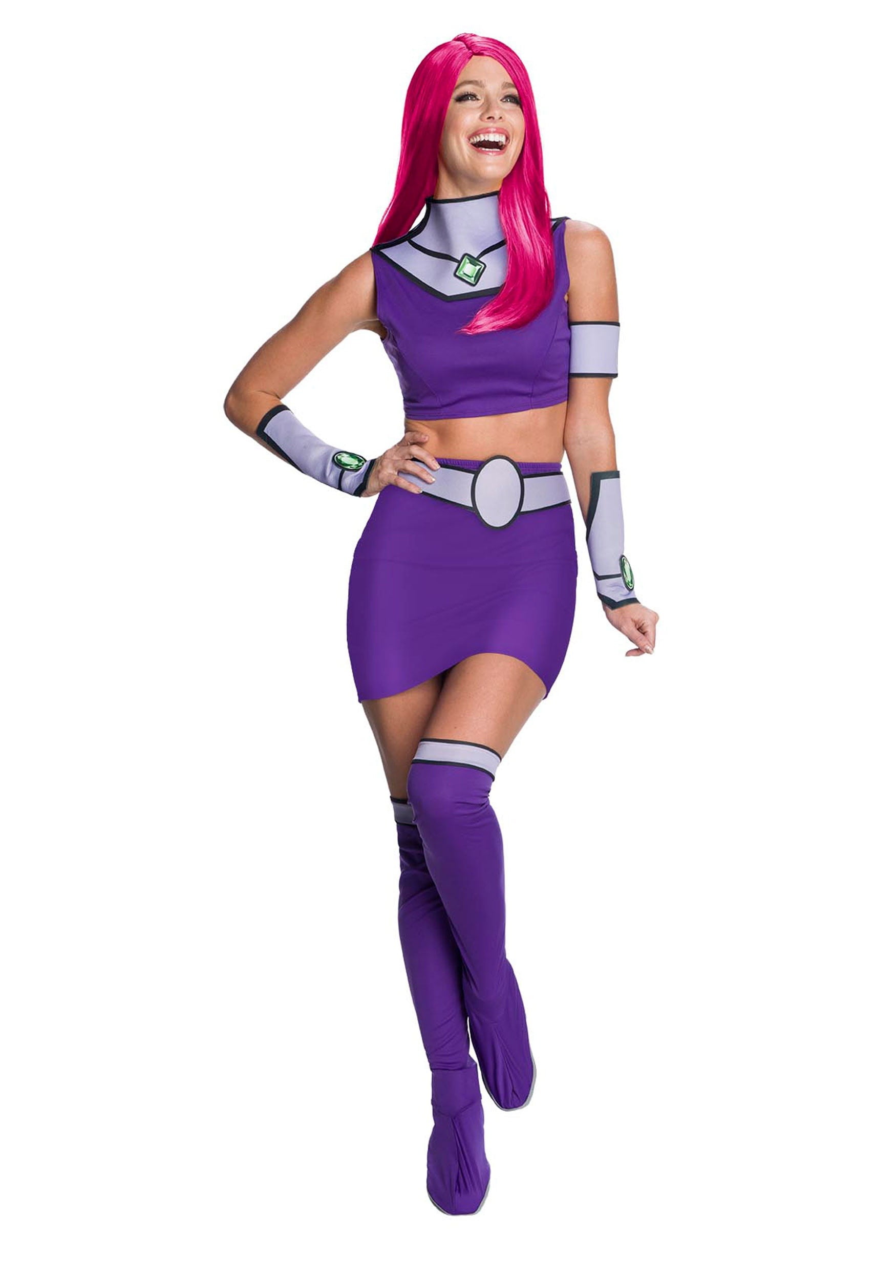 Teen Titan Starfire Costume for Women with Halloween Accessories ...