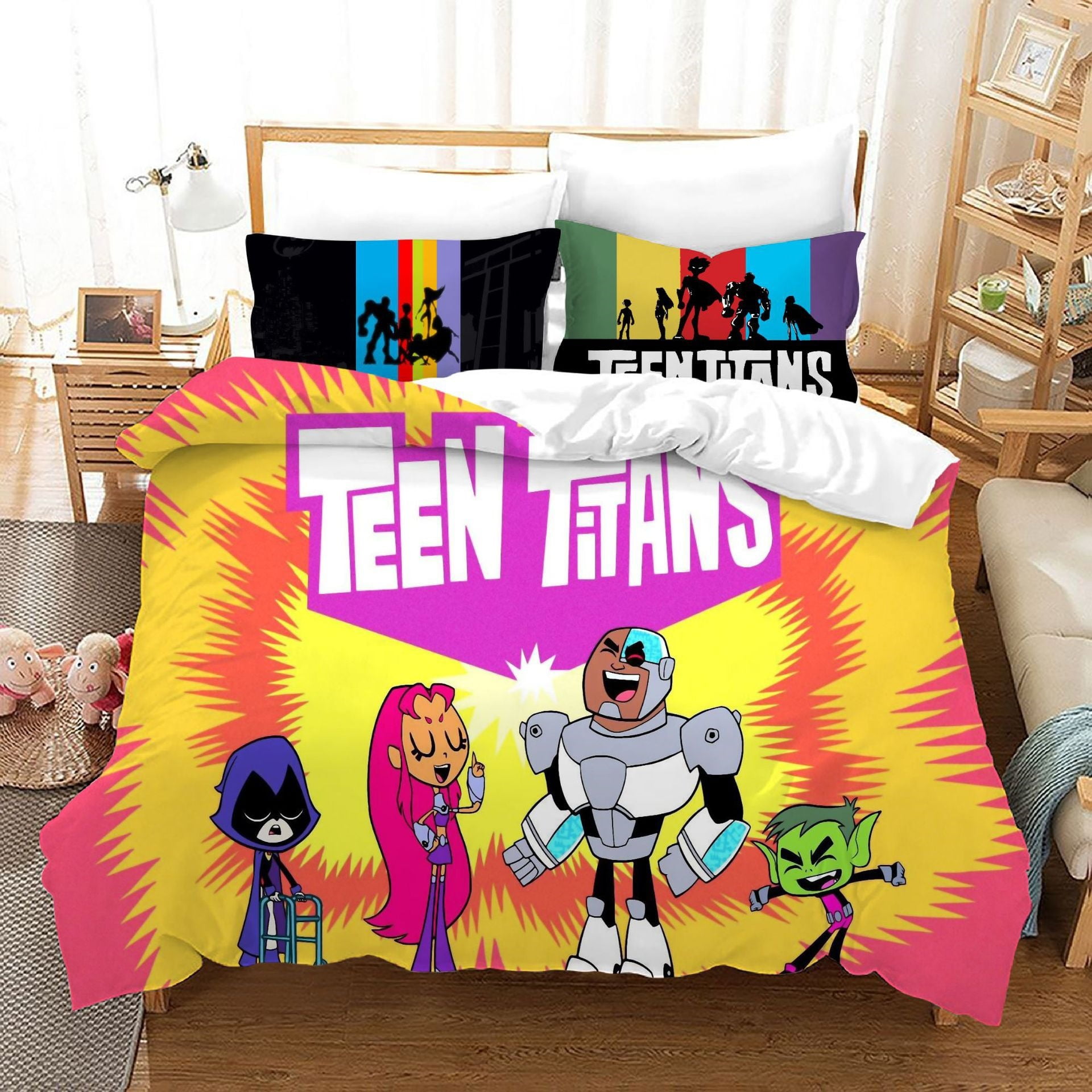 Teen Titans Bedding Comforter Cover Set for Girls and boys, Soft ...