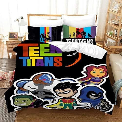 Teen Titans Bedding Comforter Cover Set for Girls and boys, Soft ...