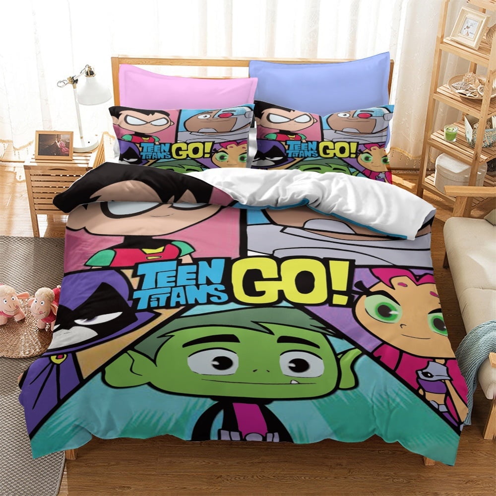 Teen Titans Bedding Comforter Cover Set for Girls and boys, Soft ...