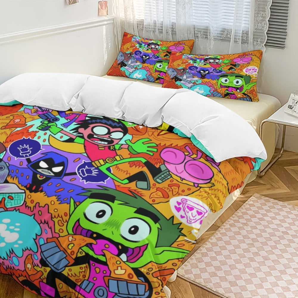 Teen Titans Go 3-Piece Bedding Set Warm And Comfortable Soft Duvet ...
