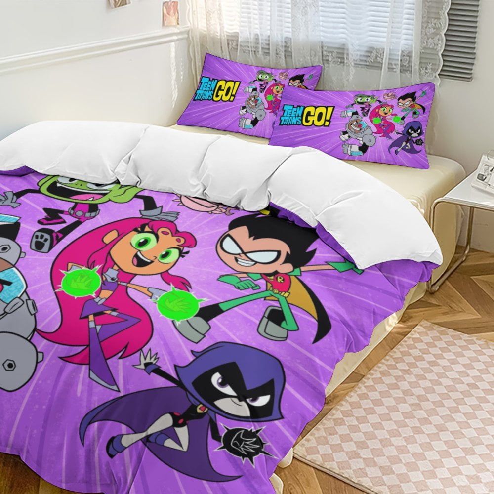 Teen Titans Go 3-Piece Bedding Set Warm And Comfortable Soft Duvet ...