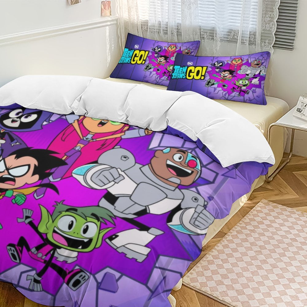 Teen Titans Go 3-Piece Bedding Set Warm And Comfortable Soft Duvet ...