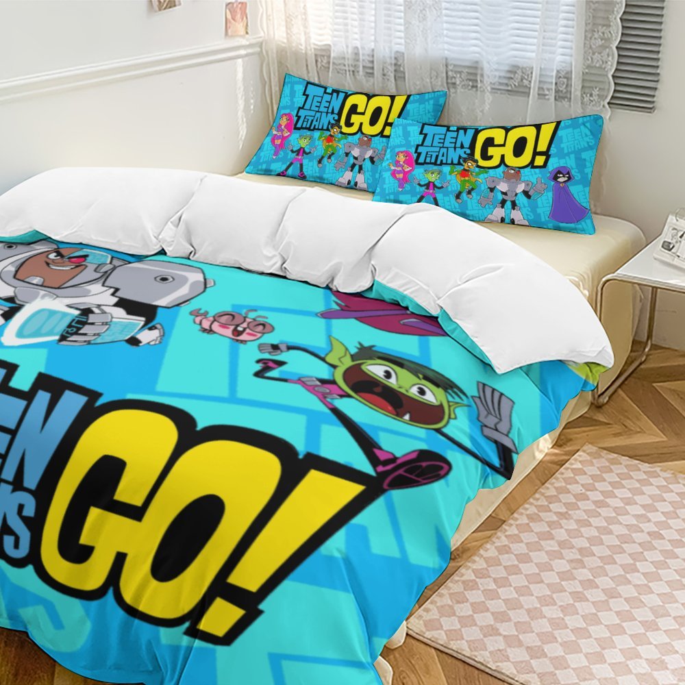 Teen Titans Go 3-Piece Bedding Set Warm And Comfortable Soft Duvet ...