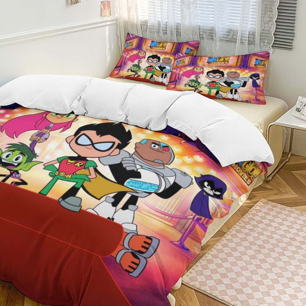 Teen Titans Go 3-Piece Bedding Set Warm And Comfortable Soft Duvet ...