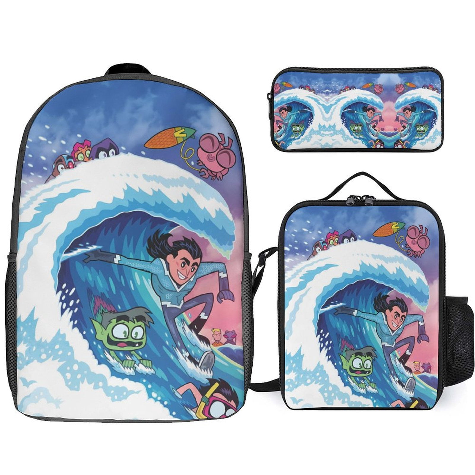 Teen-Titans-Go! 3Pcs Backpack Set, 17 Inch Large Capacity Unisex ...