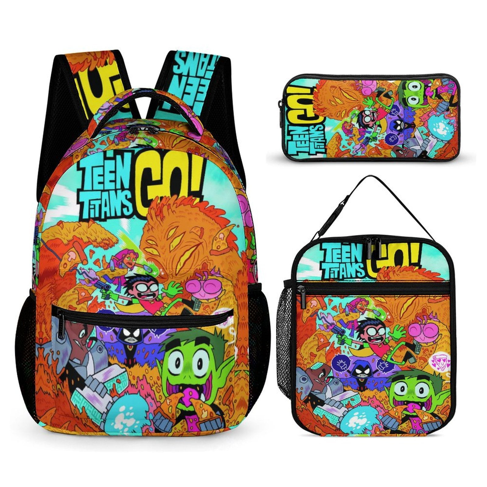 Teen Titans Go 3Pcs Backpacks Sets Book Bag with Lunch Bag And Pencil ...