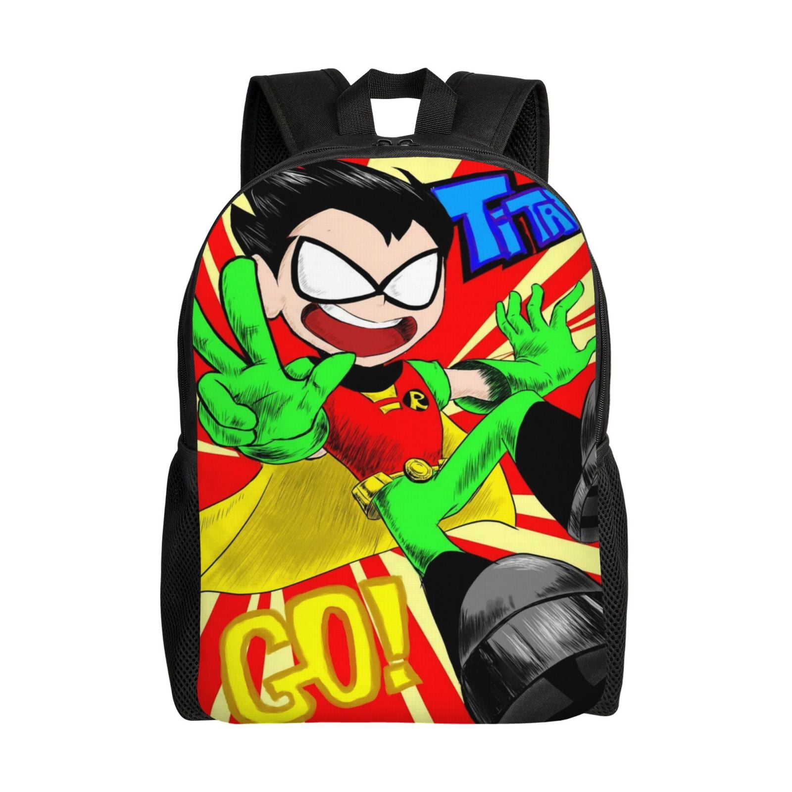 Teen Titans Go Backpack, 3D Printed Cartoon Laptop Bag Bookbag ...