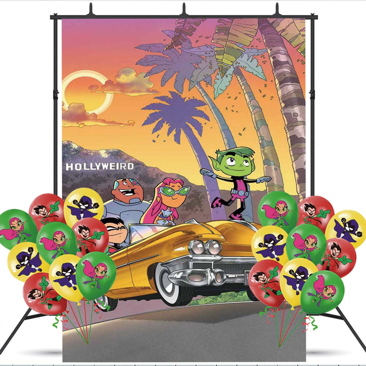 Teen Titans Go Banner Wall Decor Party Decorations Balloons Taspestry ...
