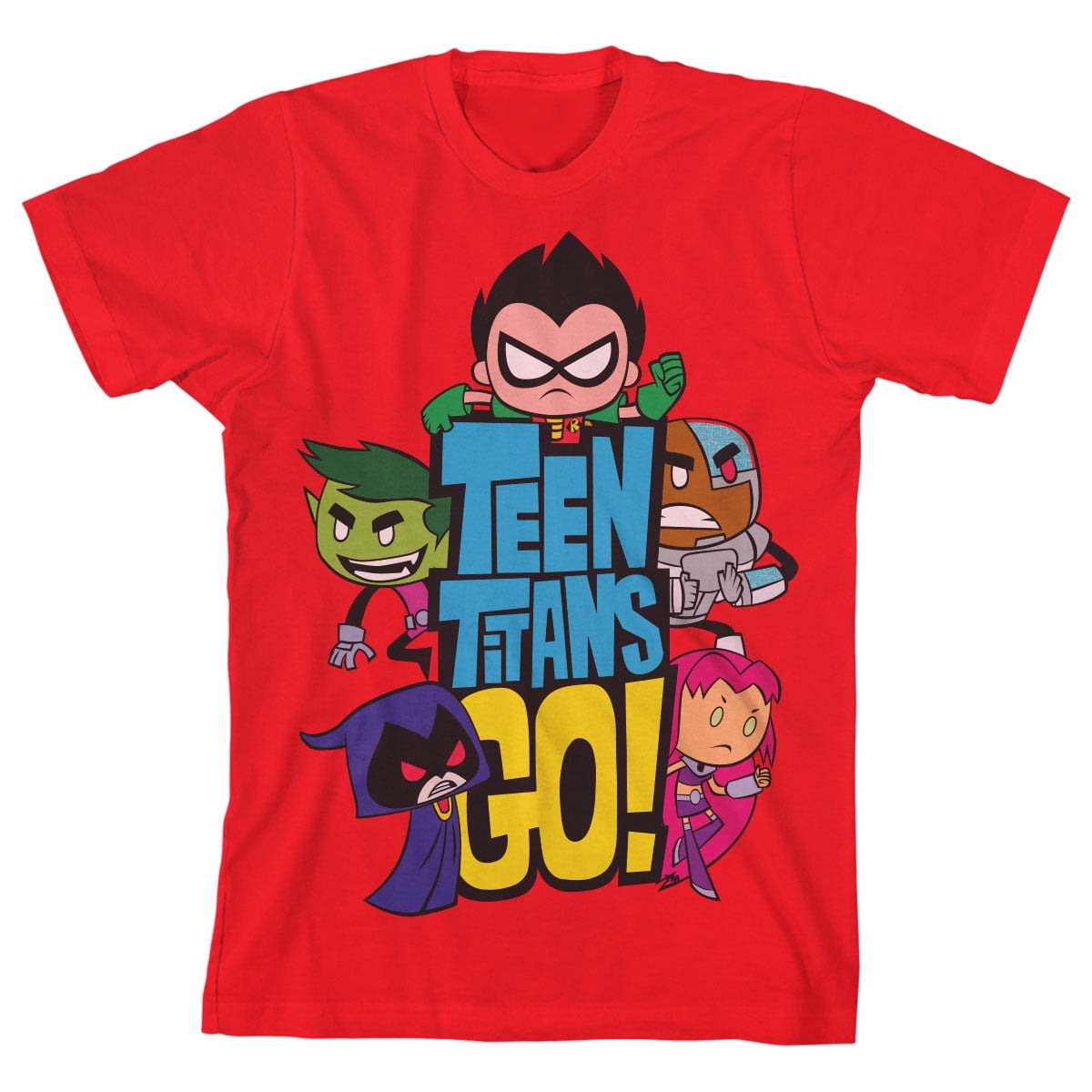 Teen Titans Go Characters And Logo Boy's Red T-shirt-XS - Walmart.com