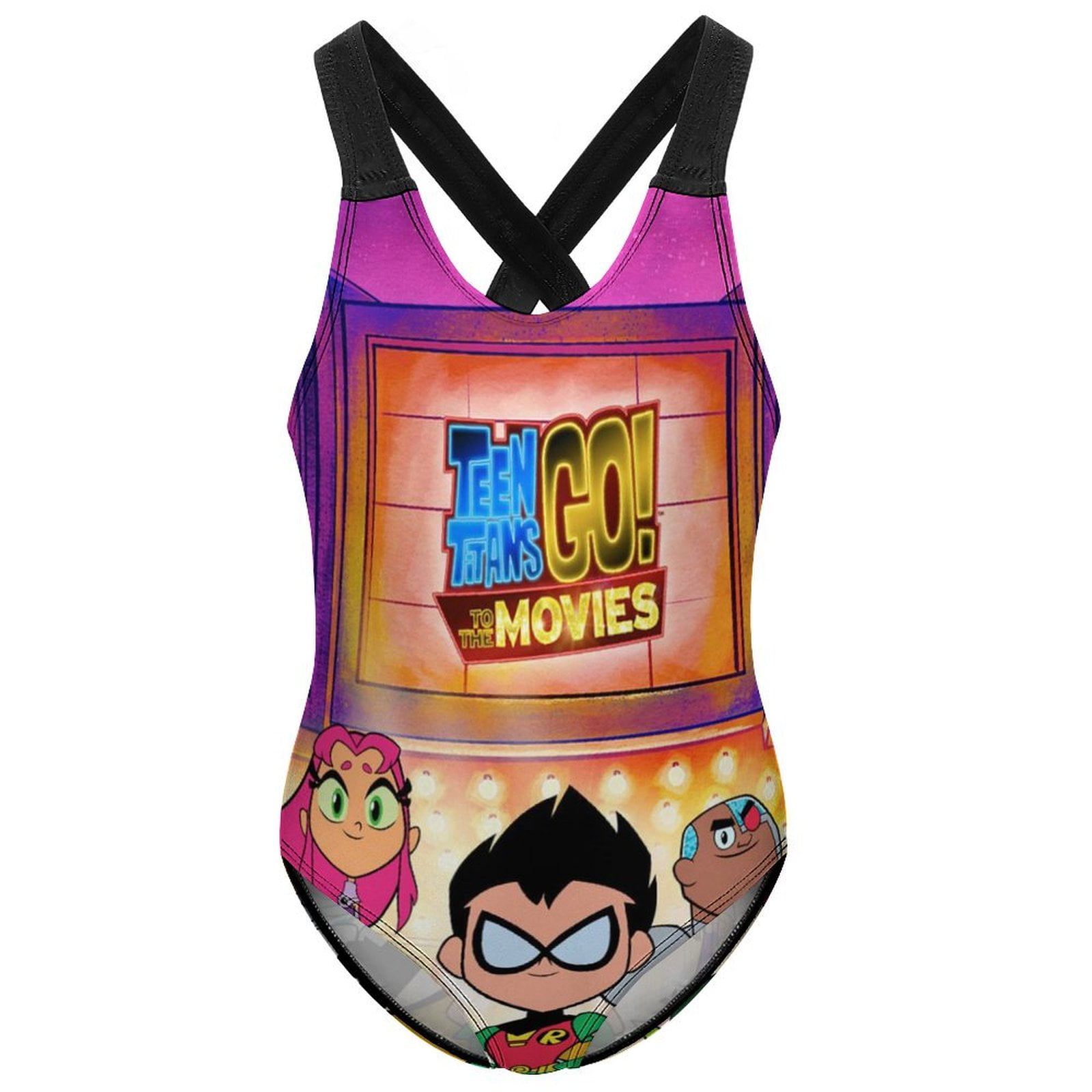 Teen Titans Go Children's One-piece Swimsuit Summer Girl's Swimming Pool Beach Swimwear Cross ...