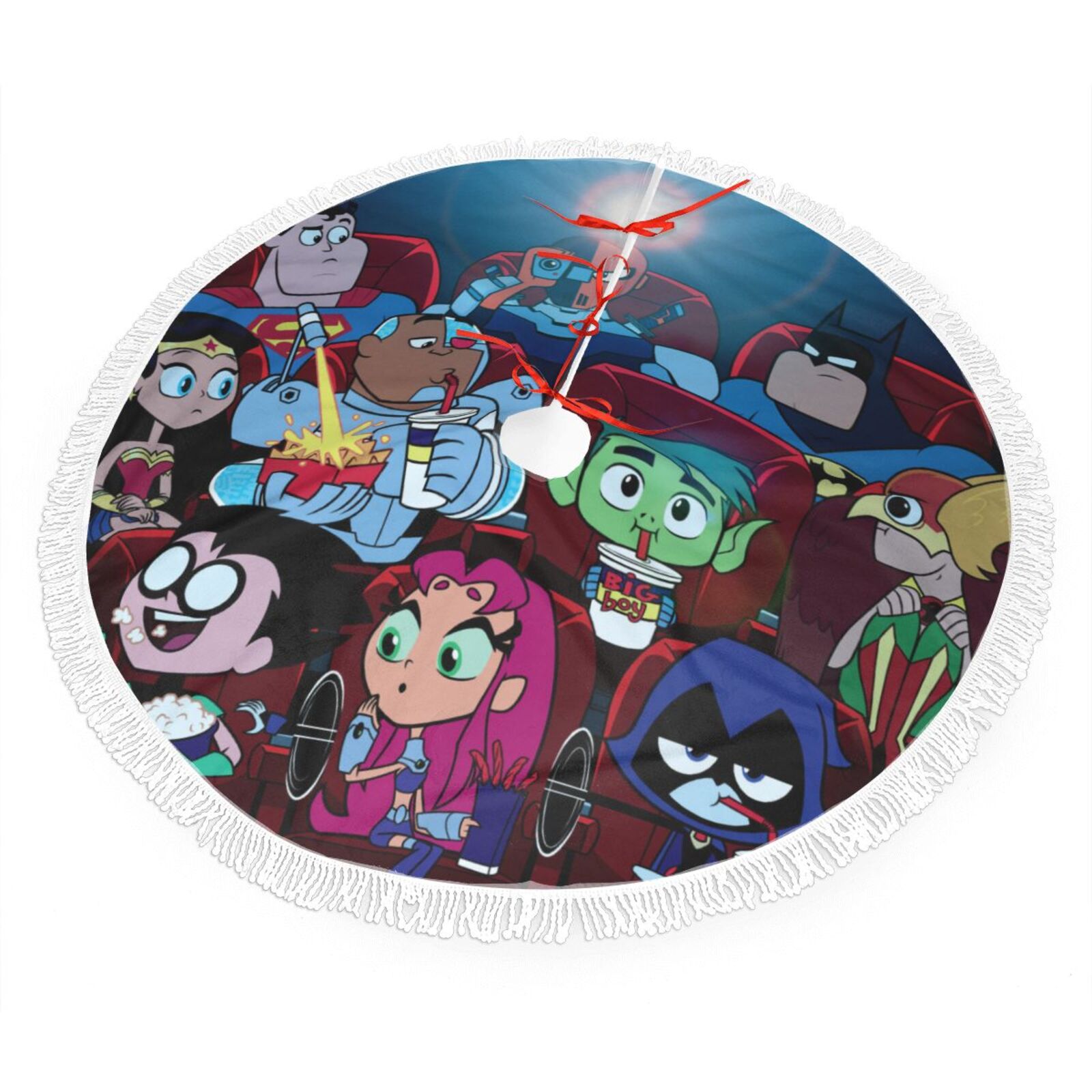 Teen Titans Go Christmas Tree Skirt, 30" Xmas Tree Skirts Mat, Winter ...