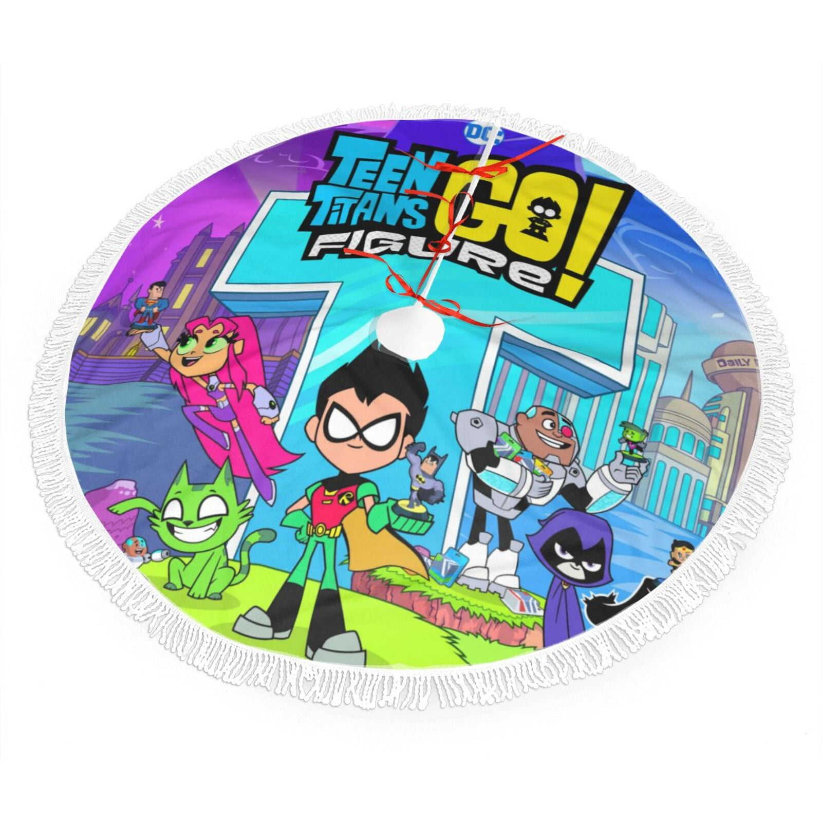 Teen Titans Go Christmas Tree Skirt, 48" Xmas Tree Skirts Mat, Winter ...