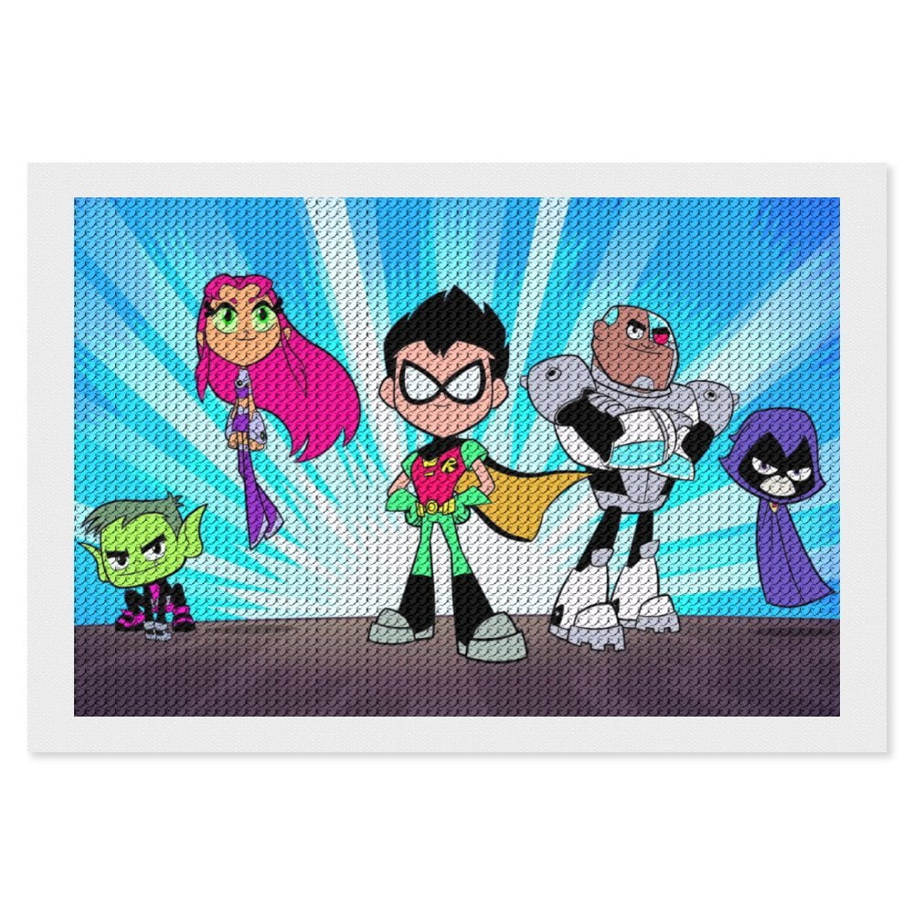 Teen Titans Go Diamond Art Kits for Adults Diamond Art Gem Art Painting Full Drill Round Art Gem ...