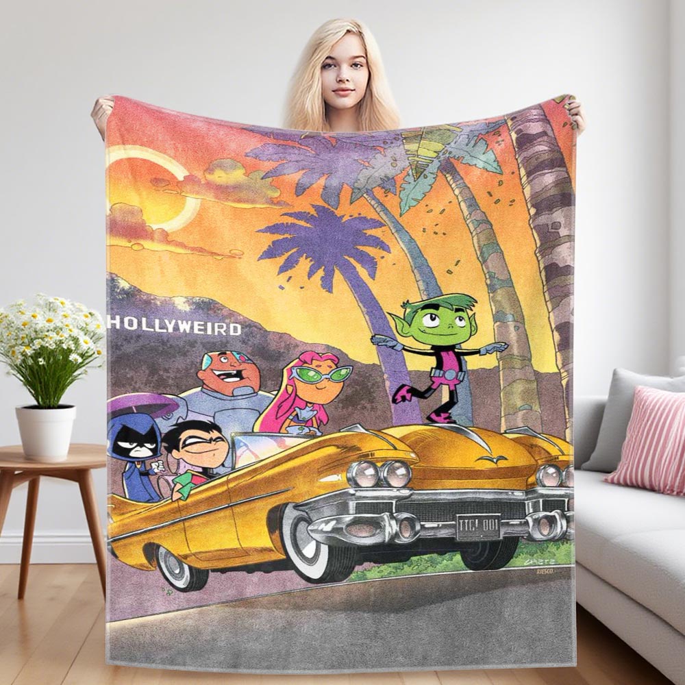 Teen Titans Go Gifts Blanket Throw Fan for Girls Boys Kids Fan Birthday ...