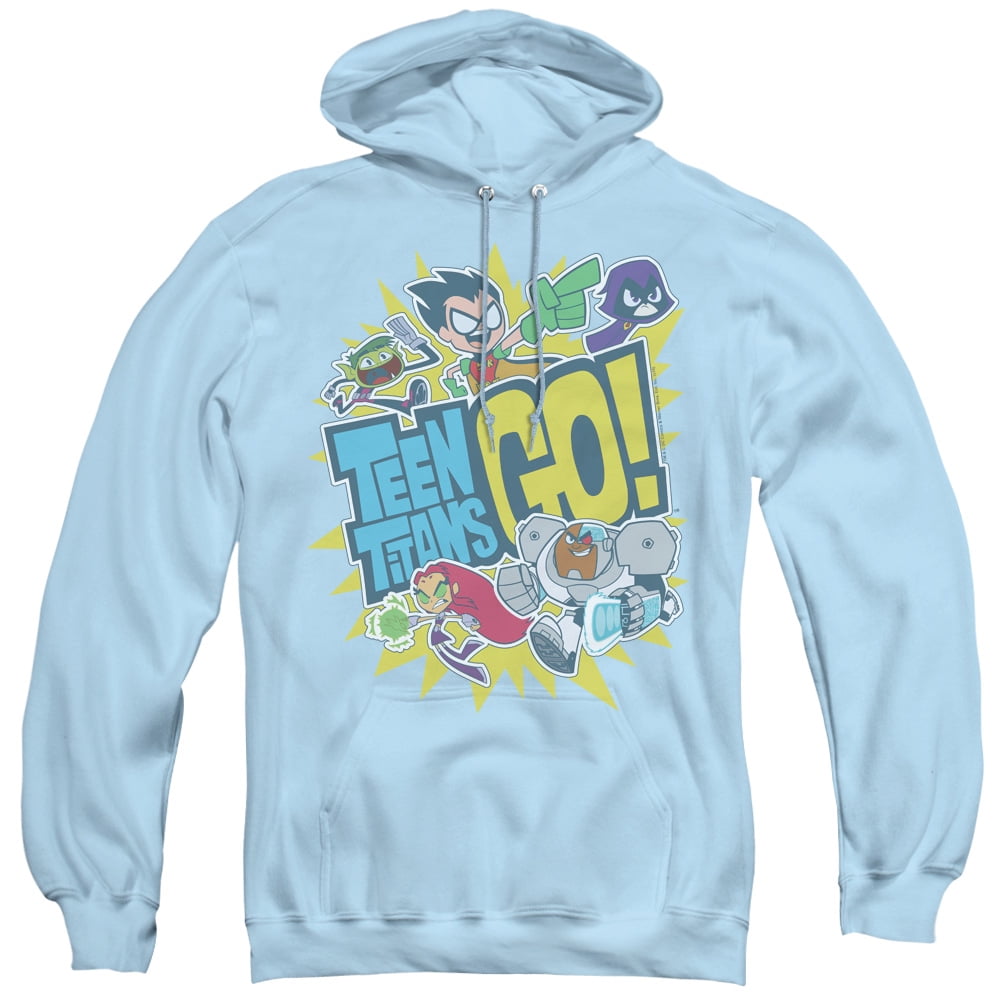 Teen Titans Go Go Adult Pullover Hoodie Sweatshirt Light Blue - Walmart.com