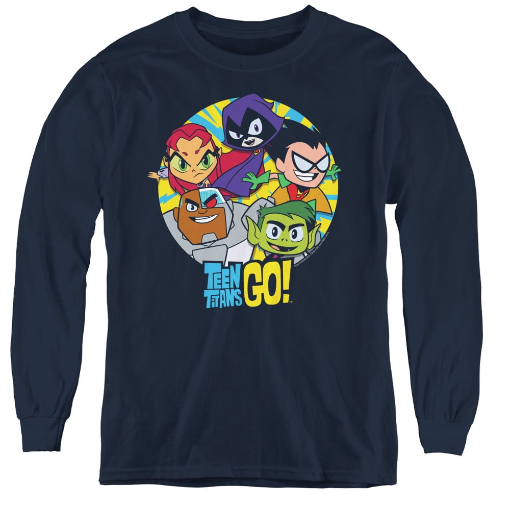 Teen Titans Go - Go Go Group - Youth Long Sleeve Shirt - Large ...