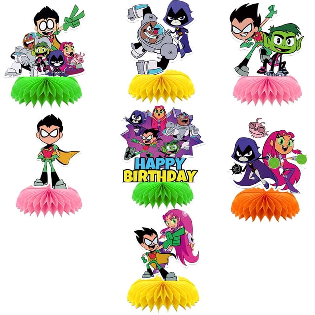 Teen Titans Go Honeycomb Centerpieces Table Toppers Decorations for ...
