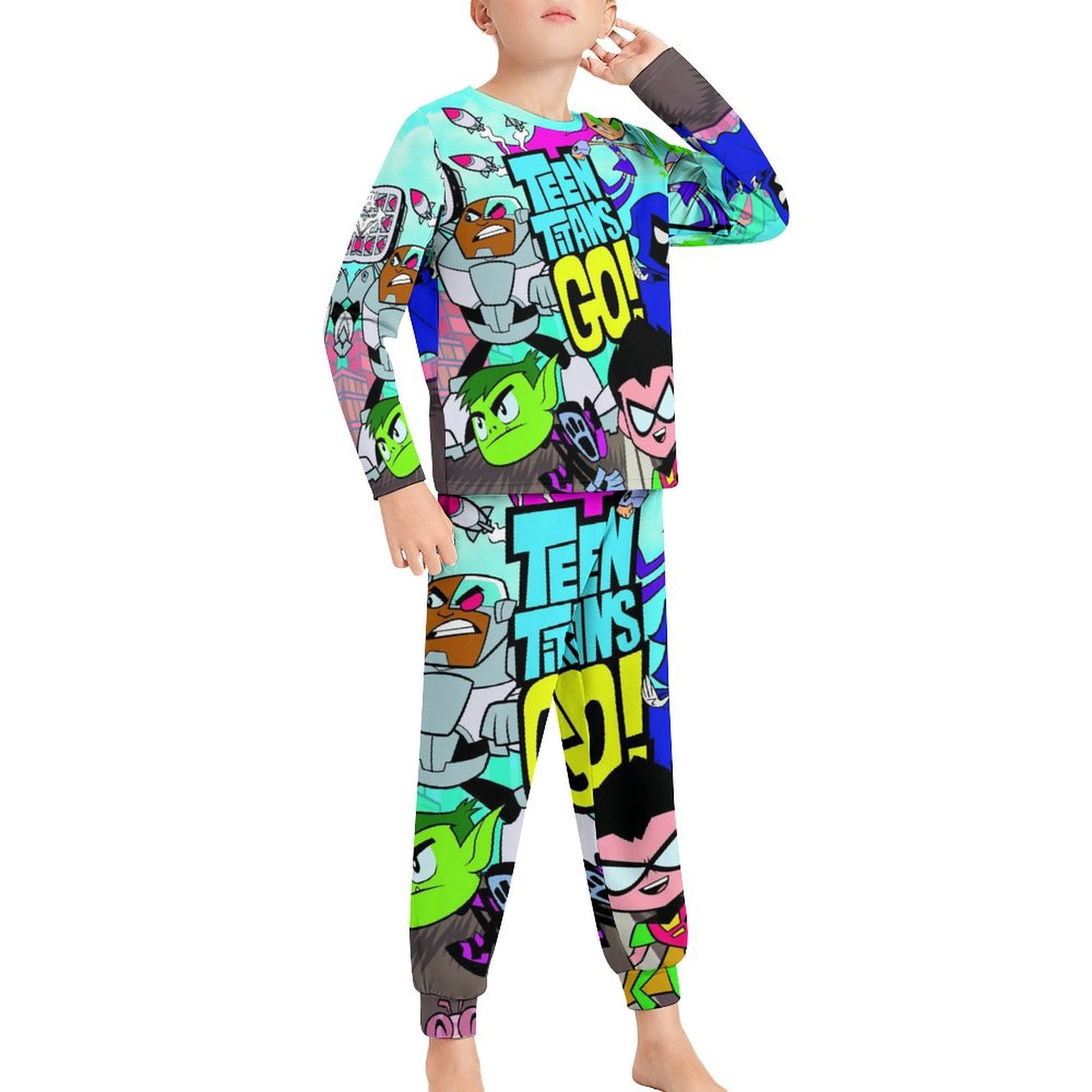 Teen Titans Go Kids Pajamas Sets Long Sleeve PJs Sleepwear for Boys ...