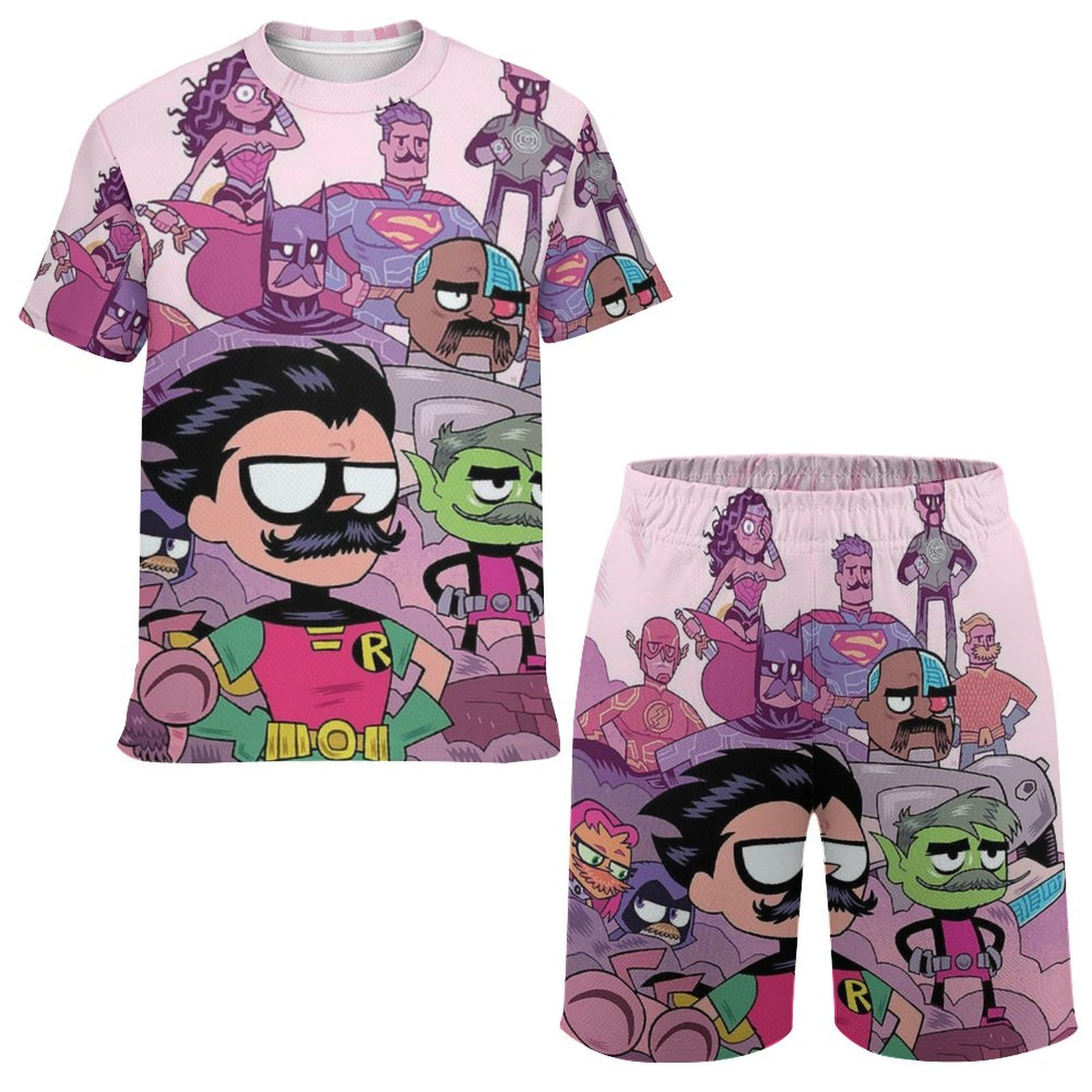 Teen Titans Go Kids Short Sleeve T-Shirt And Shorts Outfit Set Athletic ...