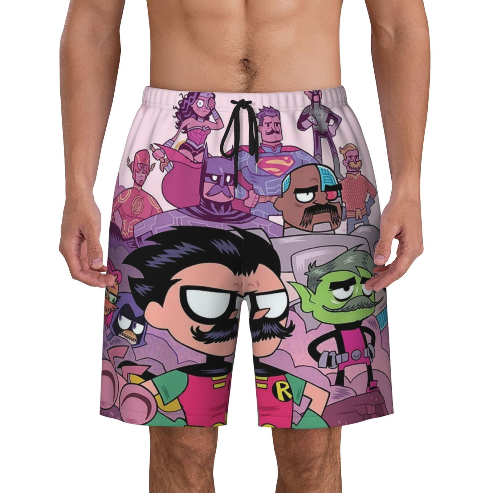 Teen Titans Go Mens Swim Trunks Quick Dry Swim Shorts Mesh Lining ...