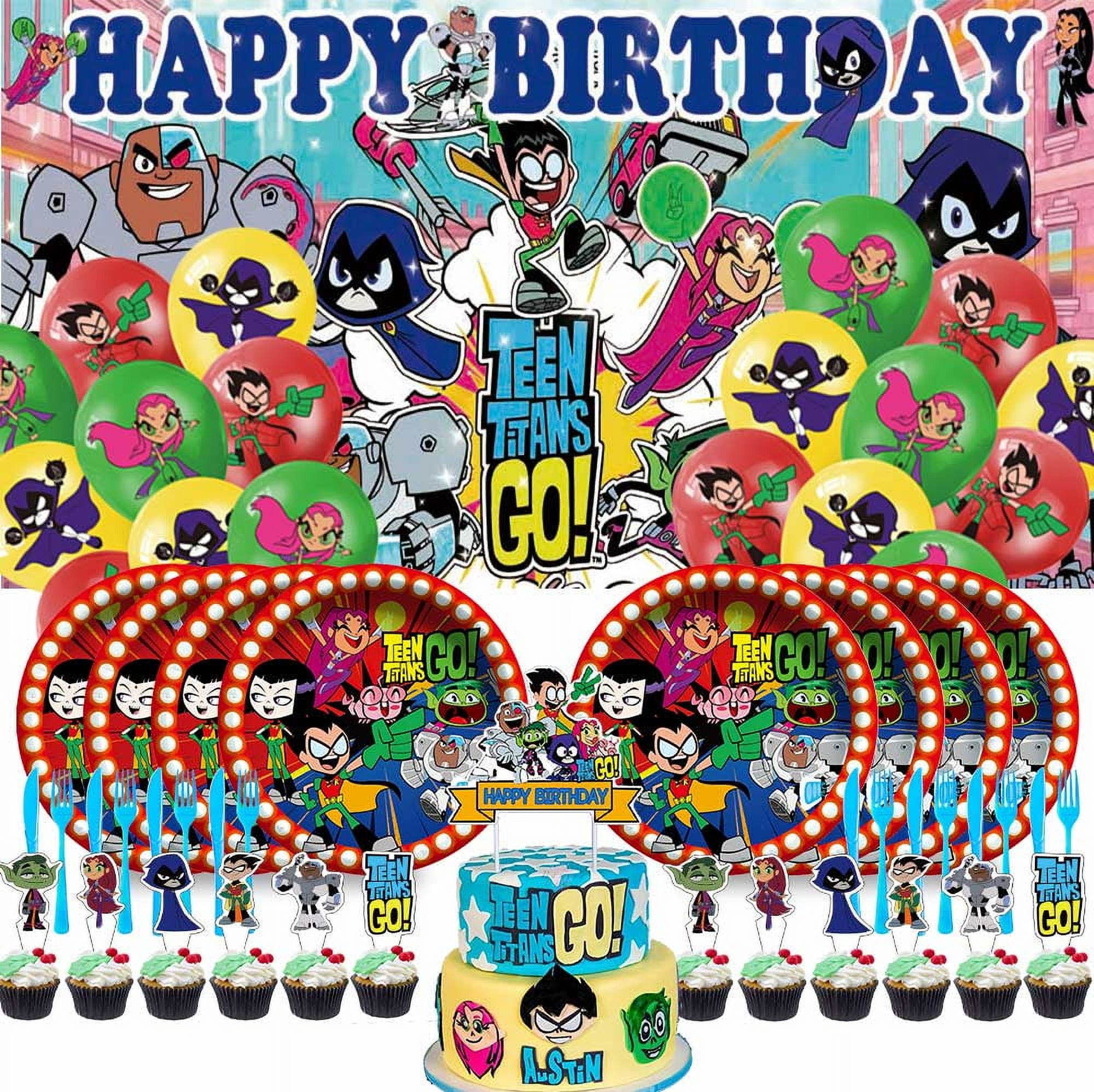 Teen Titans Go Party Supplies Plates Decorations Birthday Cake Topper ...