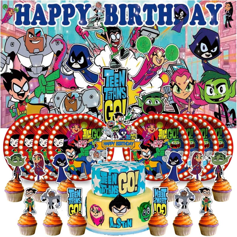Teen Titans Go Plates Birthday Supplies Decorations Decor Backdrop ...